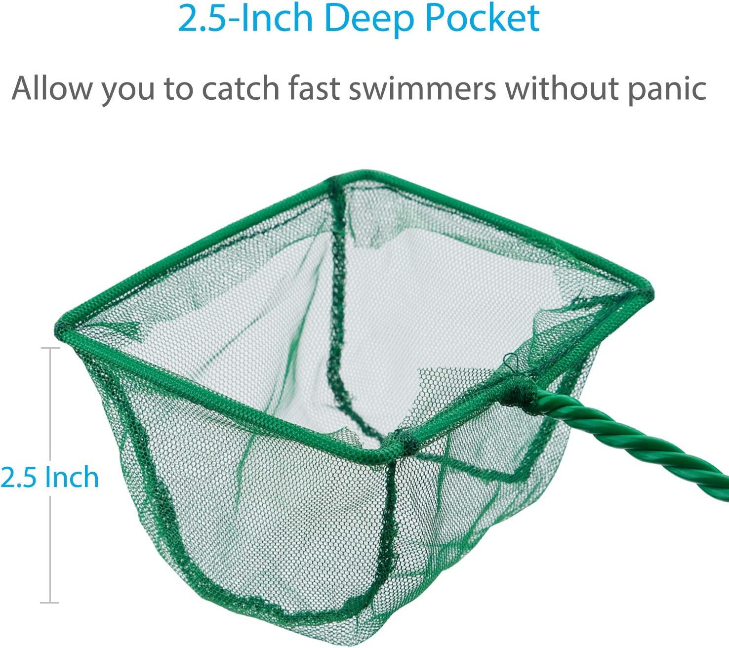 Pawfly 4 Inch Aquarium Net - Fine Mesh Small Fish Catch Net with ...