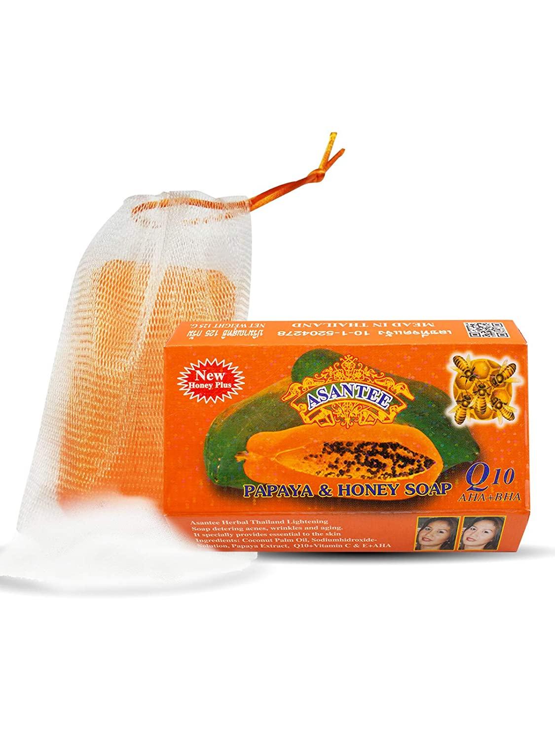 Buy Asantee Papaya & Honey Soap 125g - Pack of 3 | Exfoliating and ...