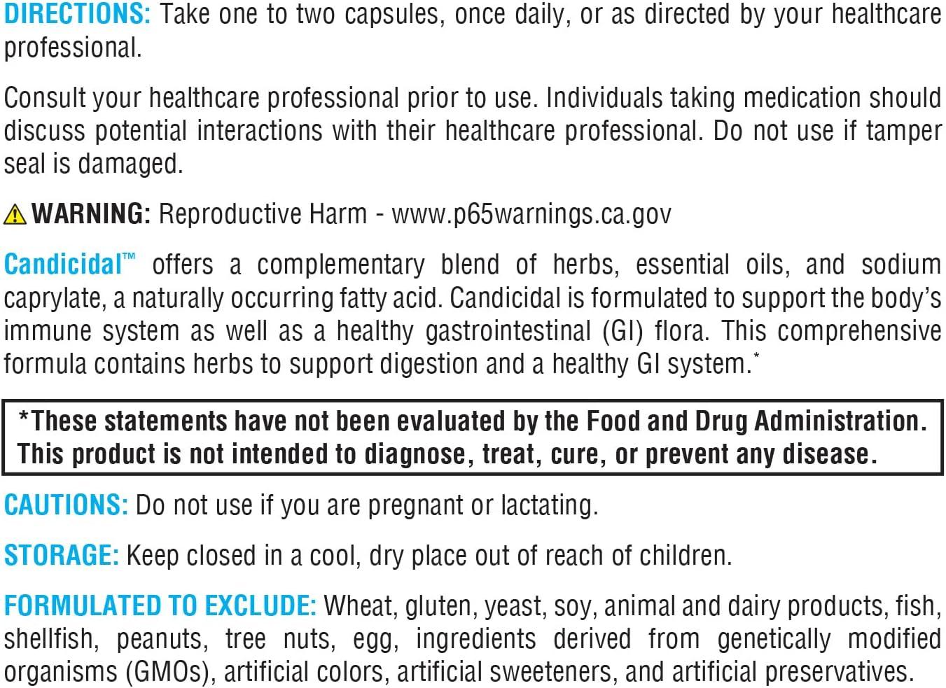 XYMOGEN Candicidal - Natural Support for Healthy Microbial Balance - 60 ...