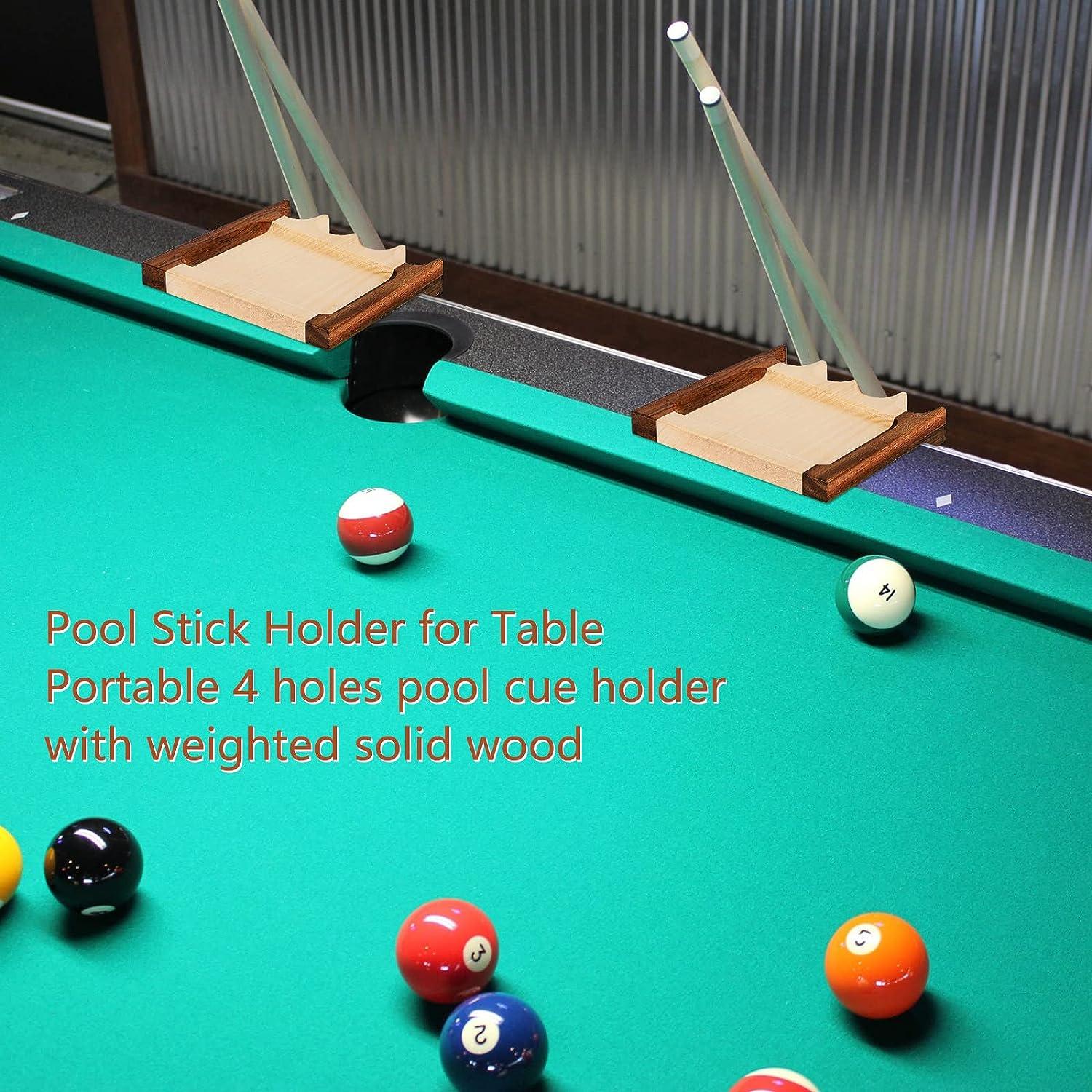 Meooeck Portable Wooden Pool Cue Holder - Weighted Billiard Accessories ...