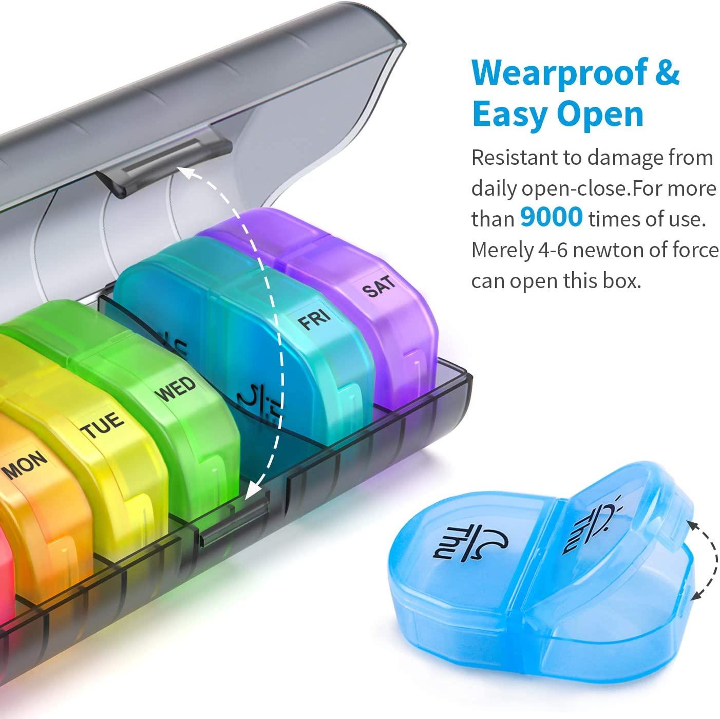 ZIKEE Weekly Pill Organizer - 2 Times a Day AM PM Pill Box with 7 ...