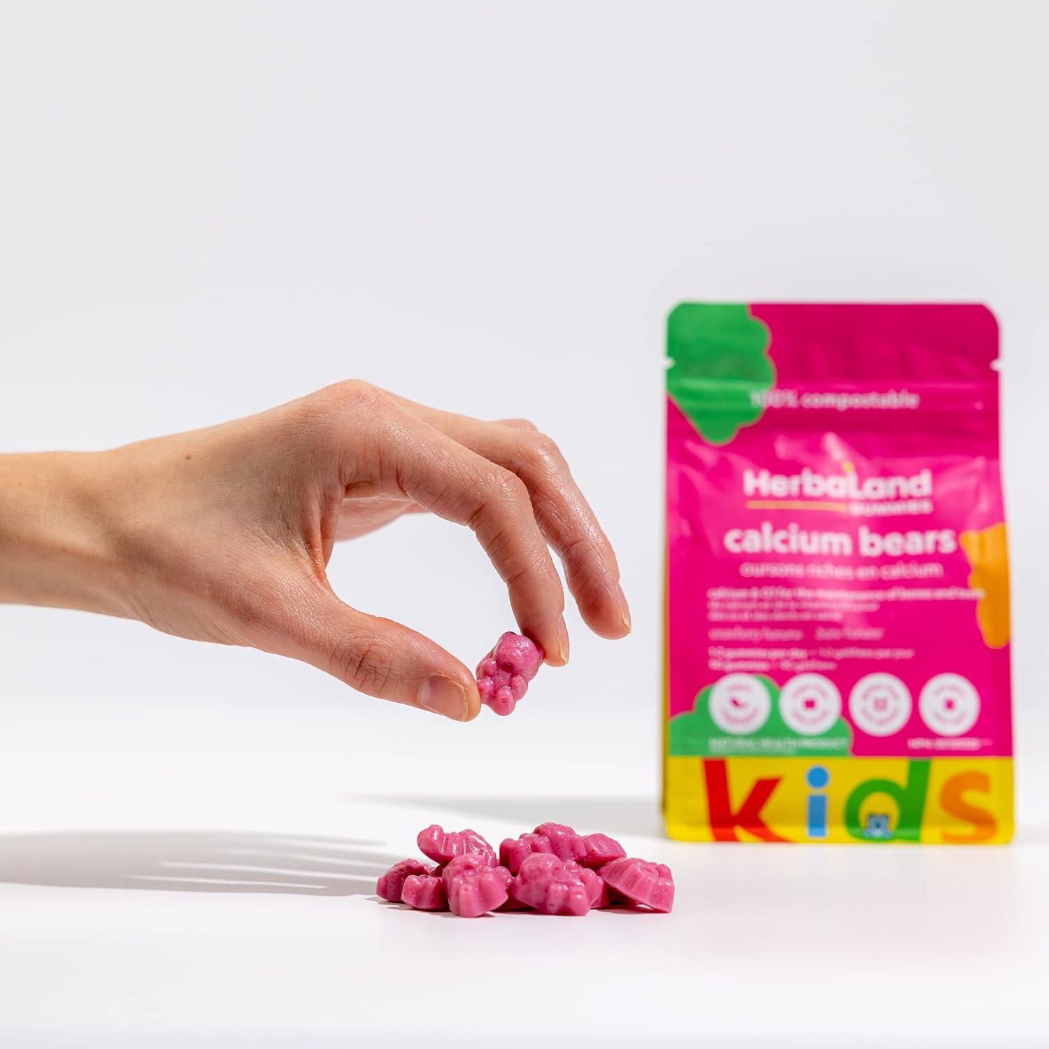 Herbaland Vegan Calcium Gummies for Kids | 90 Count | Sugar-free ...