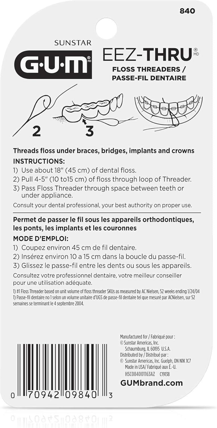 Buy GUM Eez-Thru Floss Threaders - 25 Pieces | International Shipping ...