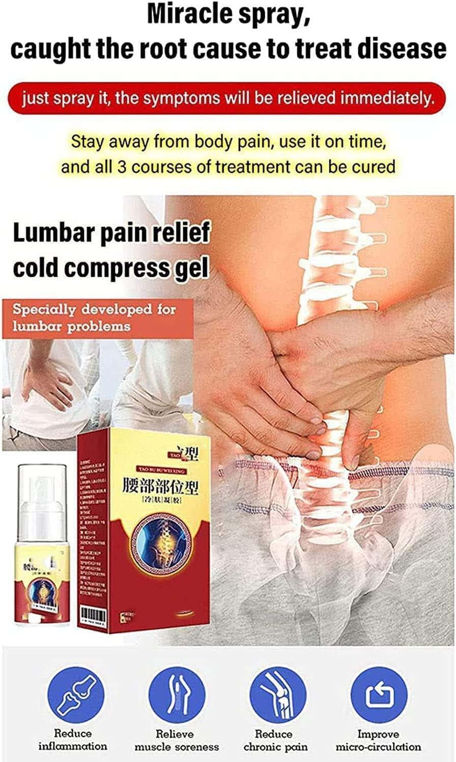 Herbal Pain Relief Spray for Lumbar Spine & Joints | Cold Compress for ...
