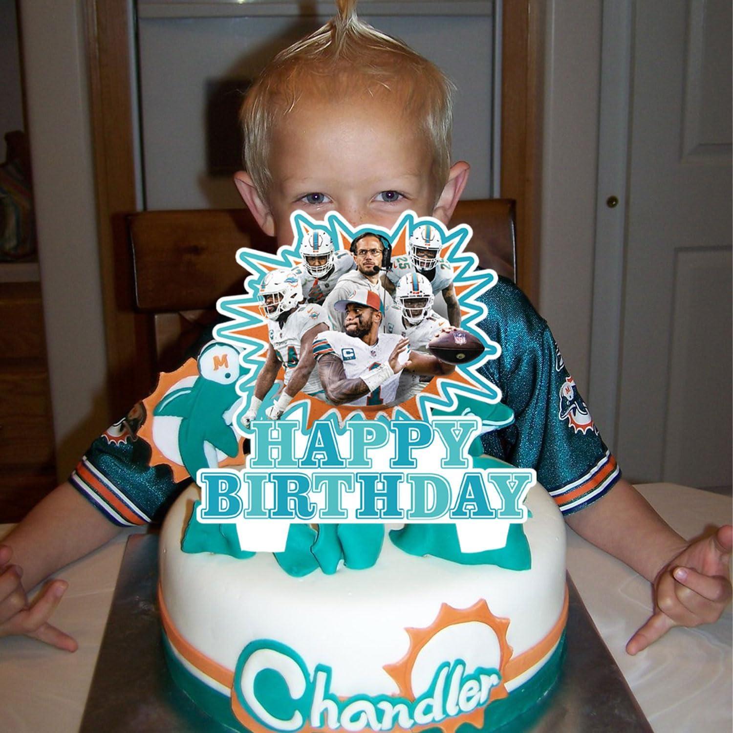 37pcs Miami Football Cake Topper and Cupcake Toppers Set Dolphins ...