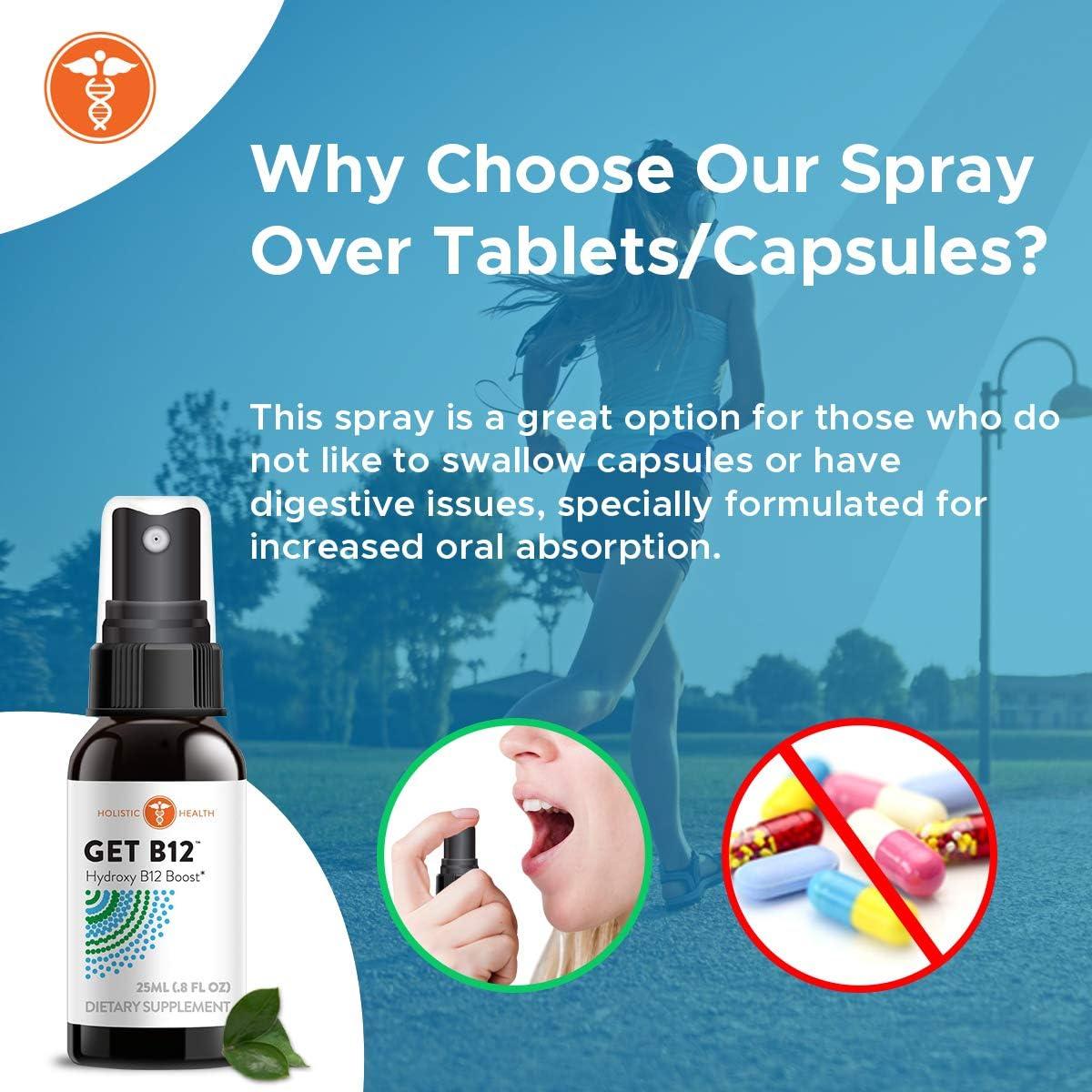 Natural Orange Flavored B12 Spray for Energy Boost and Focus | Hydroxy ...