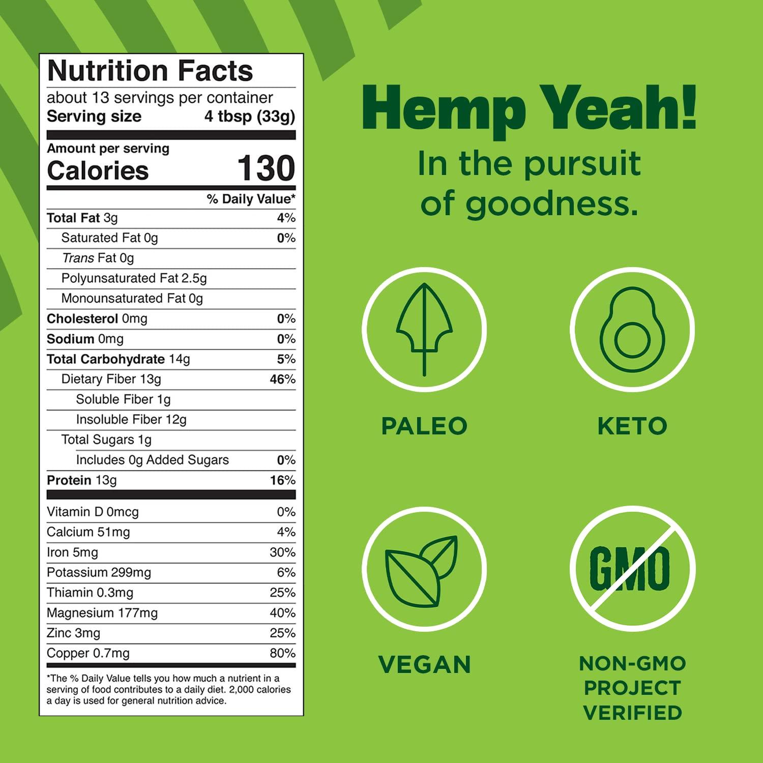 Manitoba Harvest Hemp Yeah! Organic Max Fiber Protein Powder ...