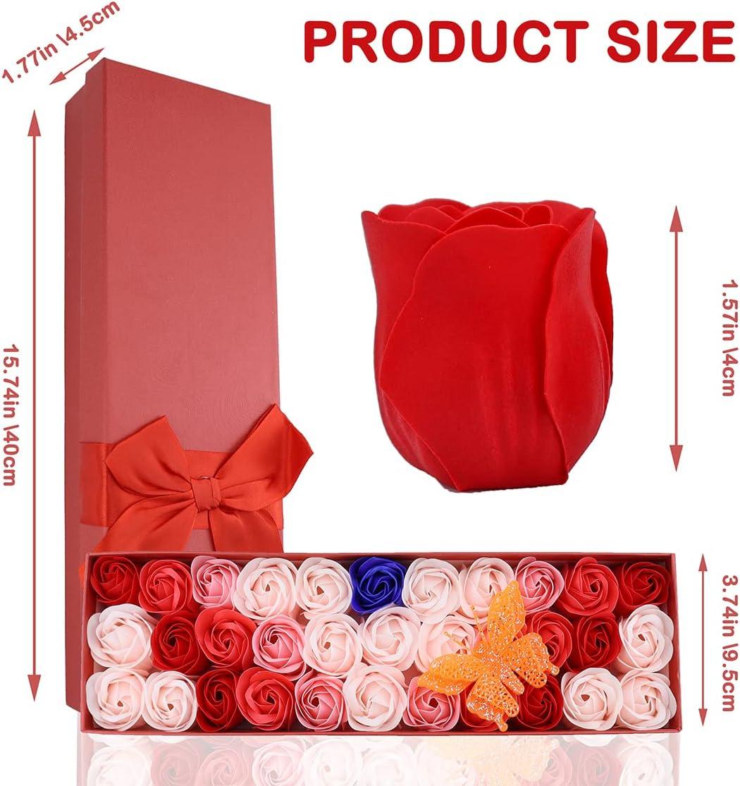 JIALEEY 33 PCS Floral Scented Bath Soap Rose Flower Petals Essential ...