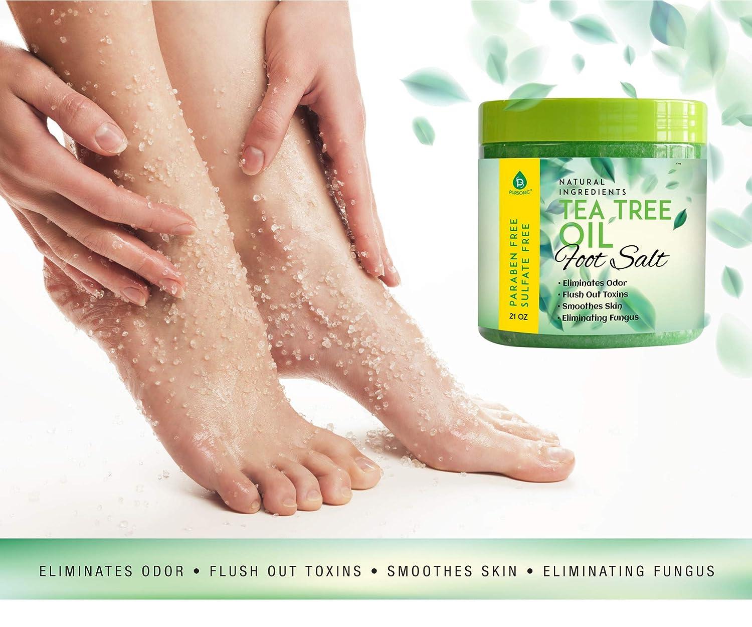 Pursonic Tea Tree Oil Foot Soak With Epsom Salt Helps Soak Away Toenail ...