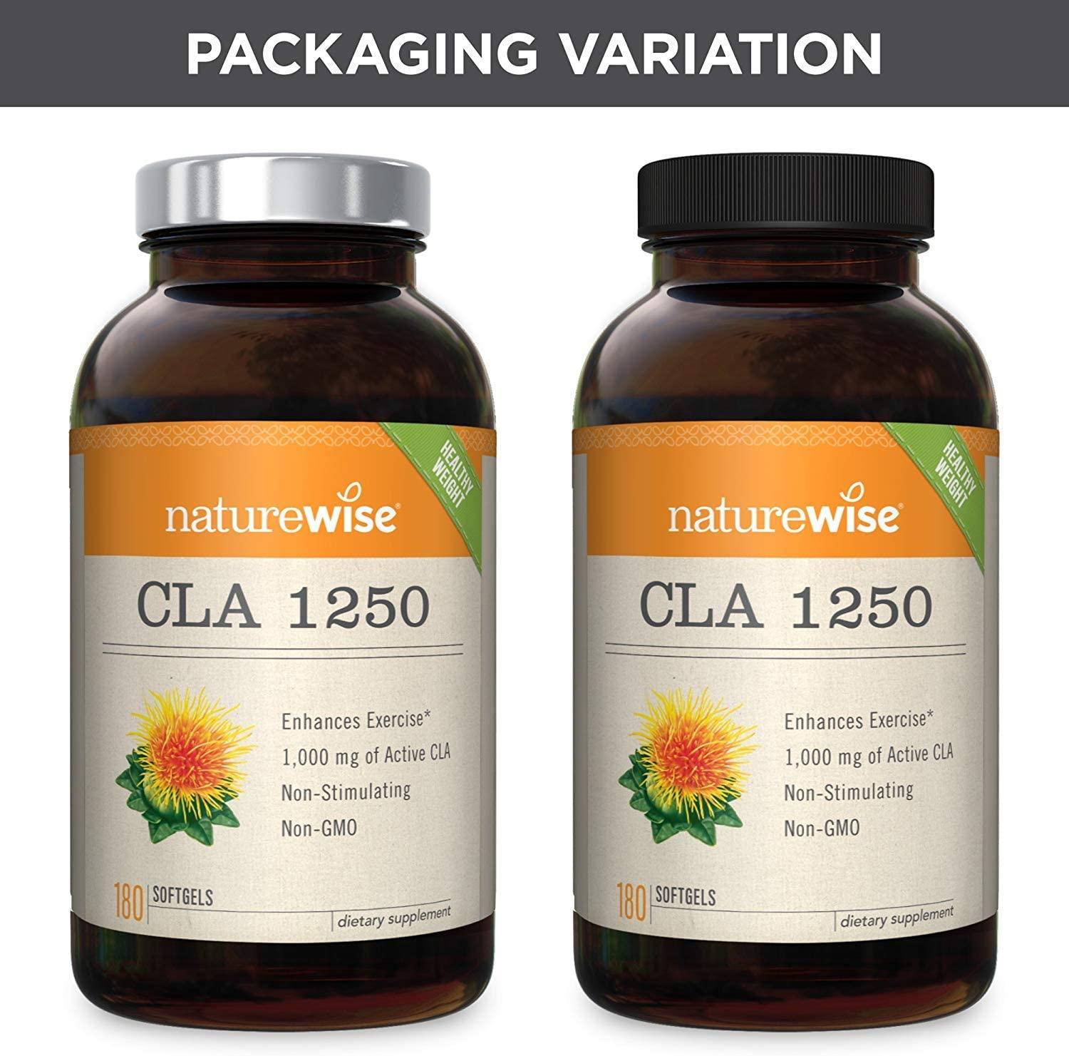 NatureWise CLA 1250 High Potency - 180 Softgels | Premium Weight Loss ...