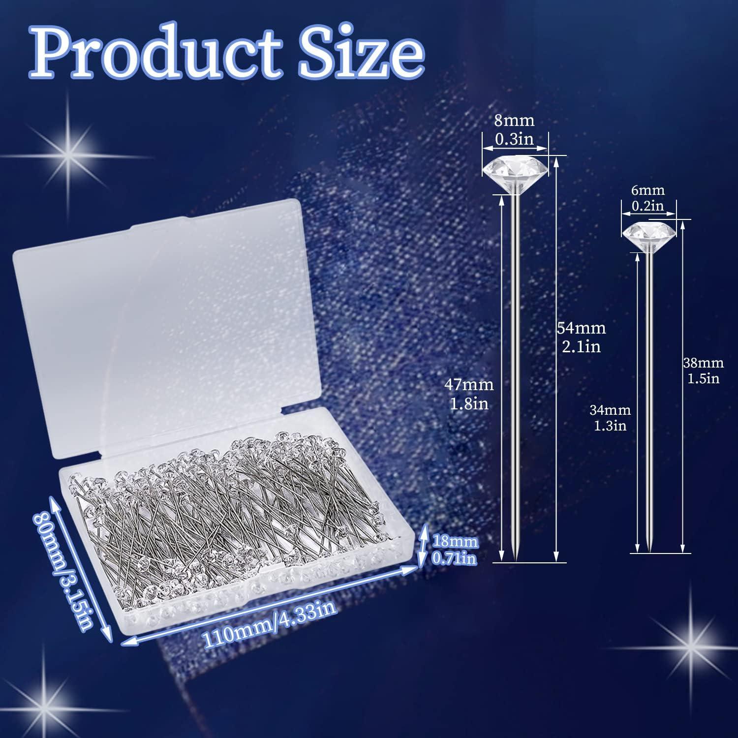 400 PCS Clear Crystal Diamond Head Bouquet Pins for Crafts & Weddings - Style C 400 | Buy Now ...