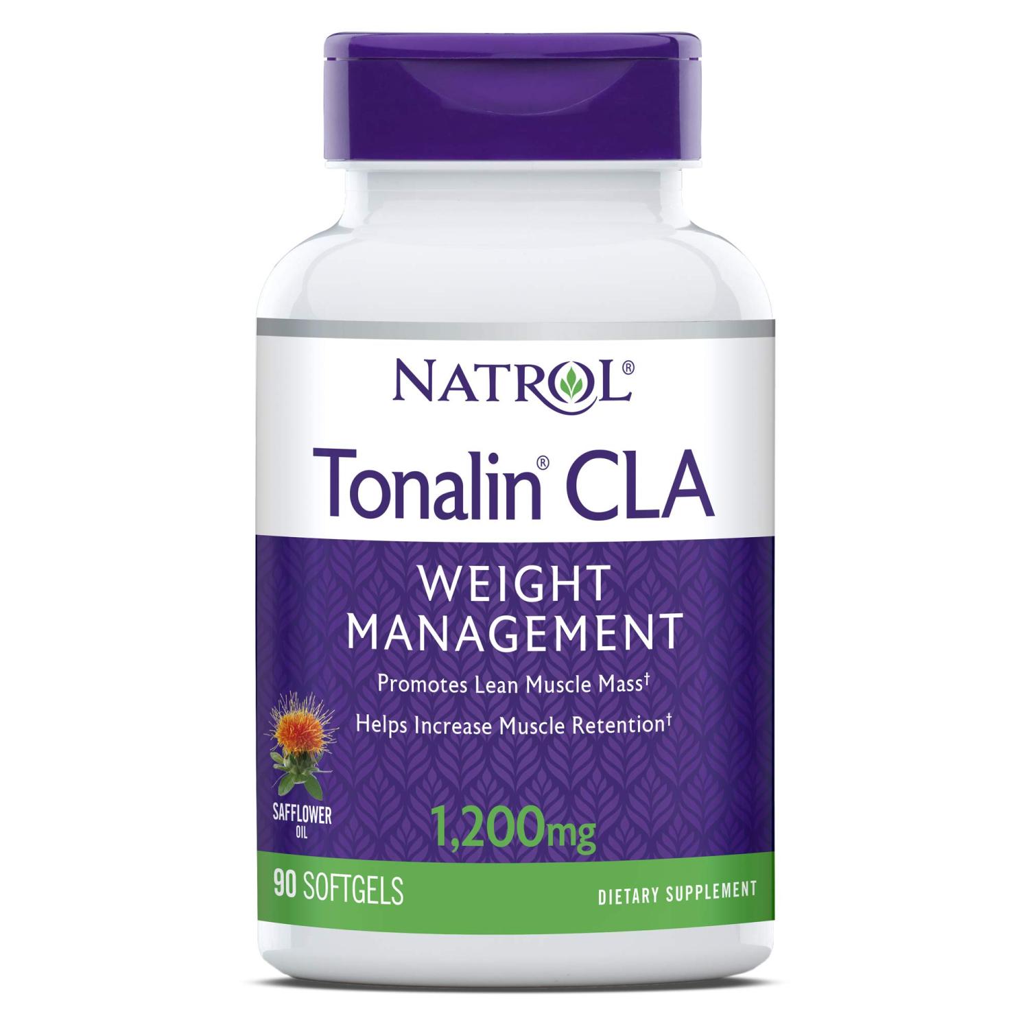 Natrol Tonalin CLA Softgels 1200mg - 90 Count Pack, Safflower Derived ...
