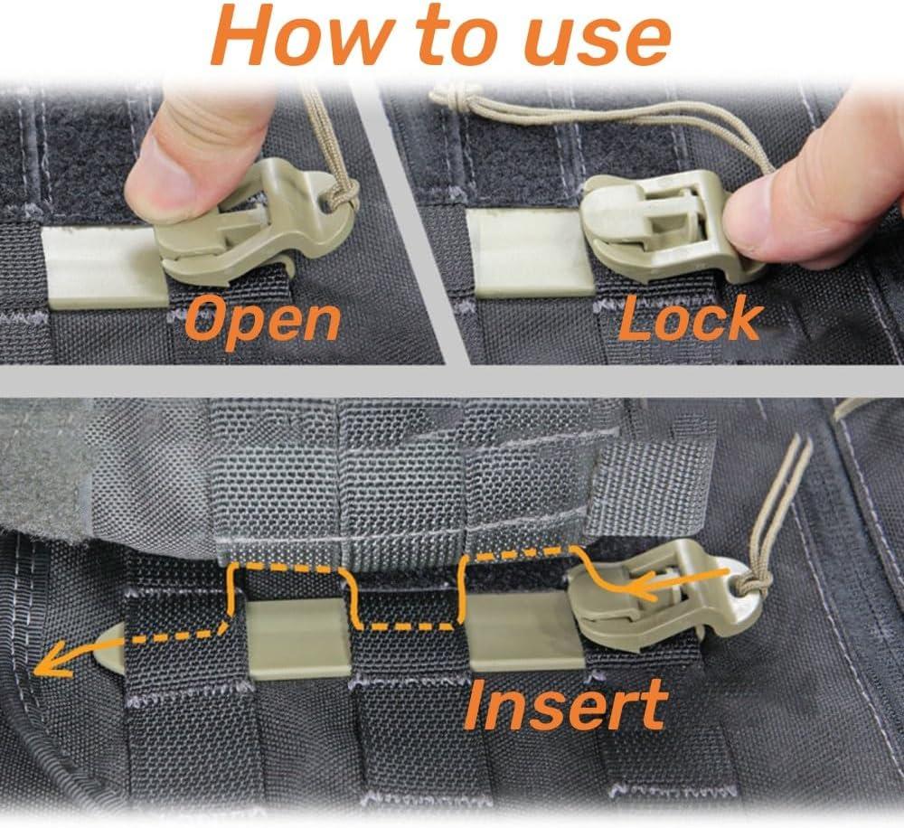 ACEXIER Tactical Molle Stick Quick Release Clips - 4PCS Acetal Polymer ...