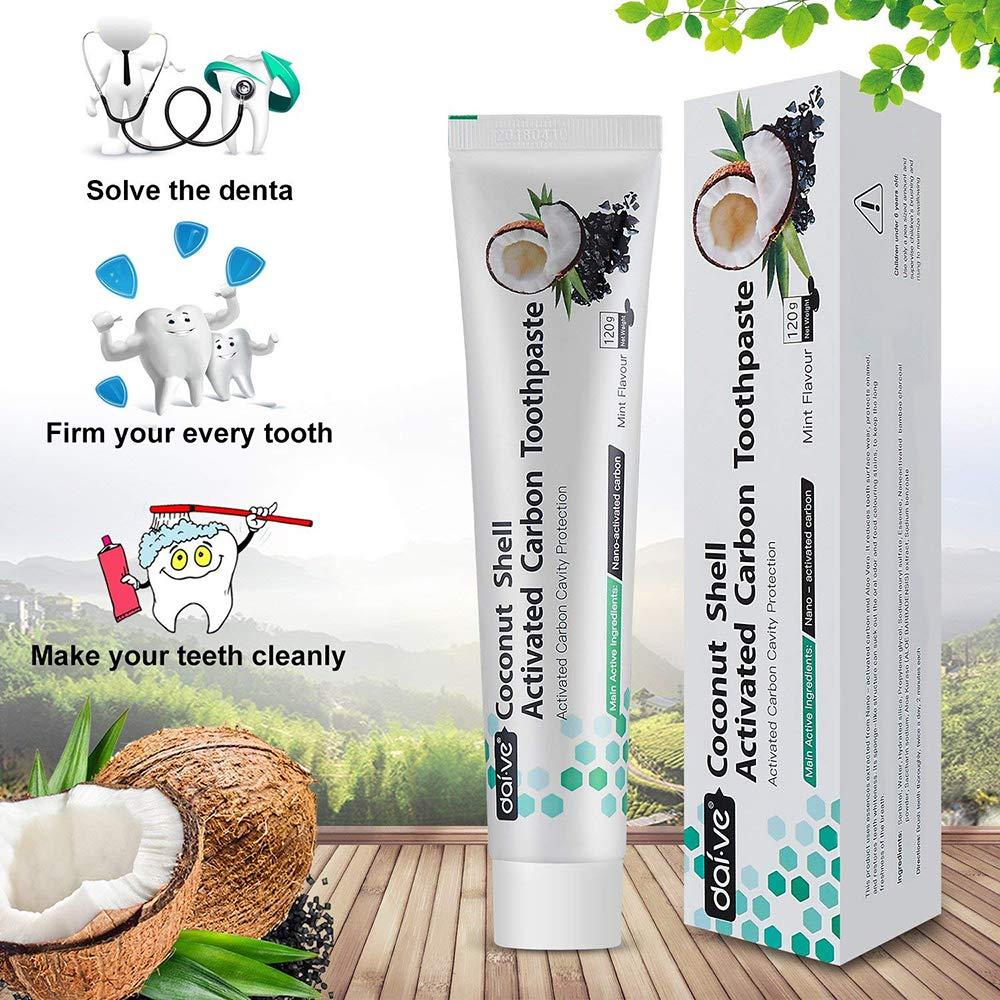 Activated Carbon Coconut Toothpaste (2 Packs) | Fluoride-Free Natural ...