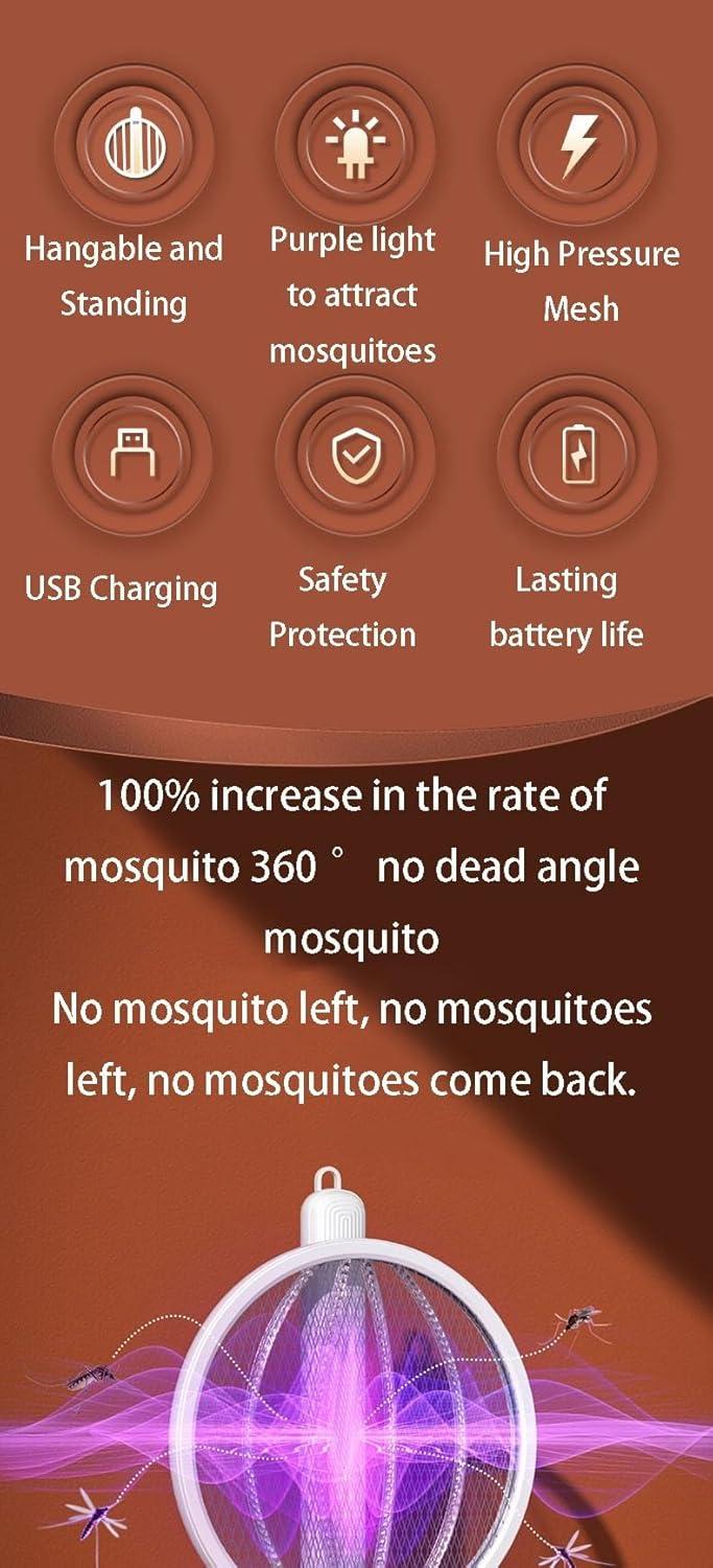 Electric Bug Swatter Rechargeable Bug Zapper 3-in-1 Electric Mosquito ...