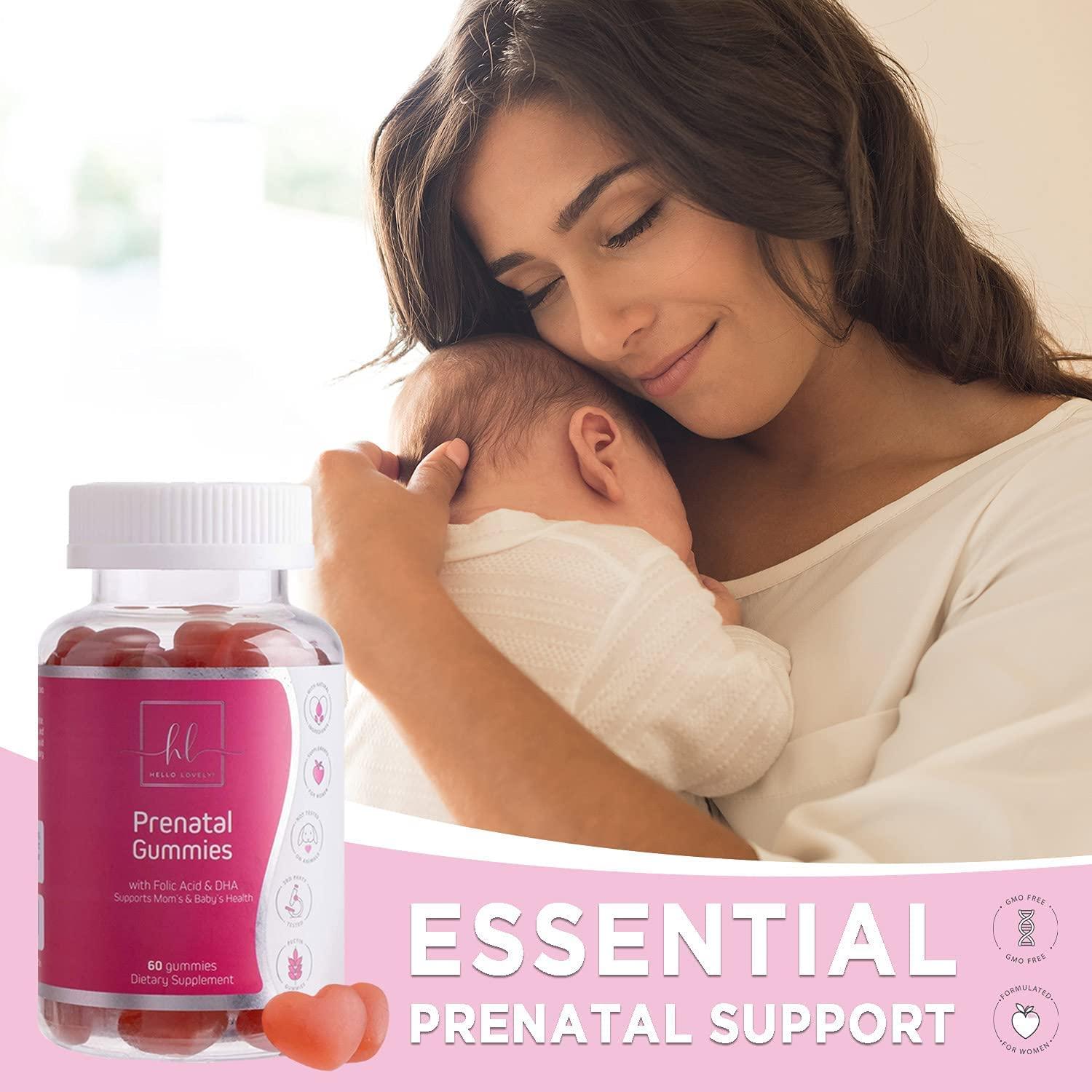Prenatal Vitamin Gummies with DHA, Folic Acid & Immune Support - 60 ...