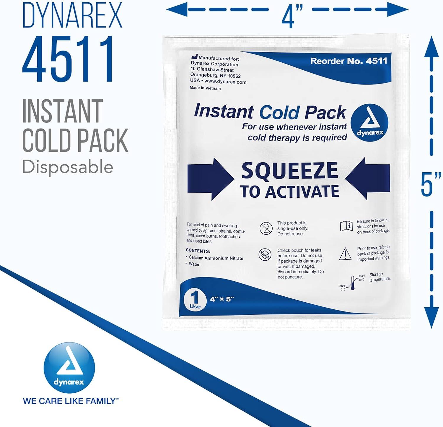 Dynarex Disposable Ice Packs for Injuries - 24-Pack Cold Compress for ...