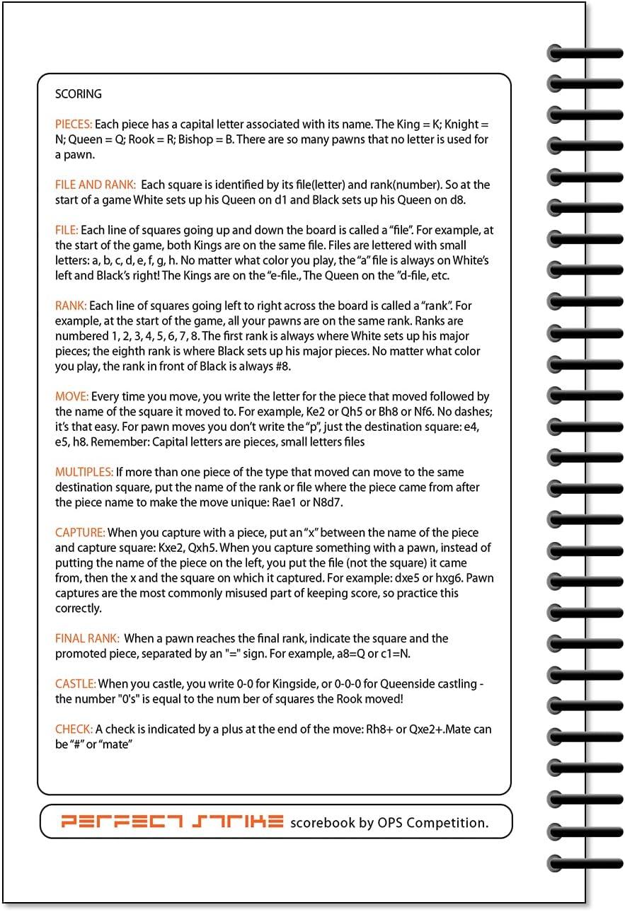 Perfect Strike Chess Scorebook and Rules - Heavy Duty Archival Quality ...