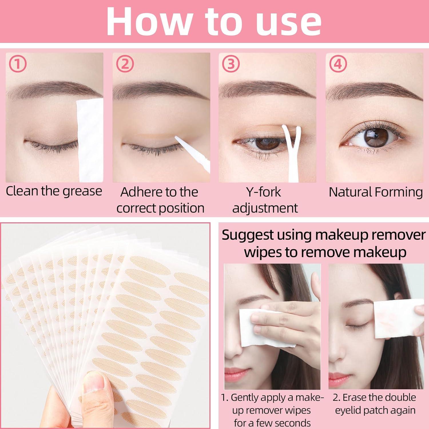 Invisible Eyelid Lifter Strips 480Pcs/1 Set Eyelid Tape ltra-Invisible Double-Sided Sticky Self ...