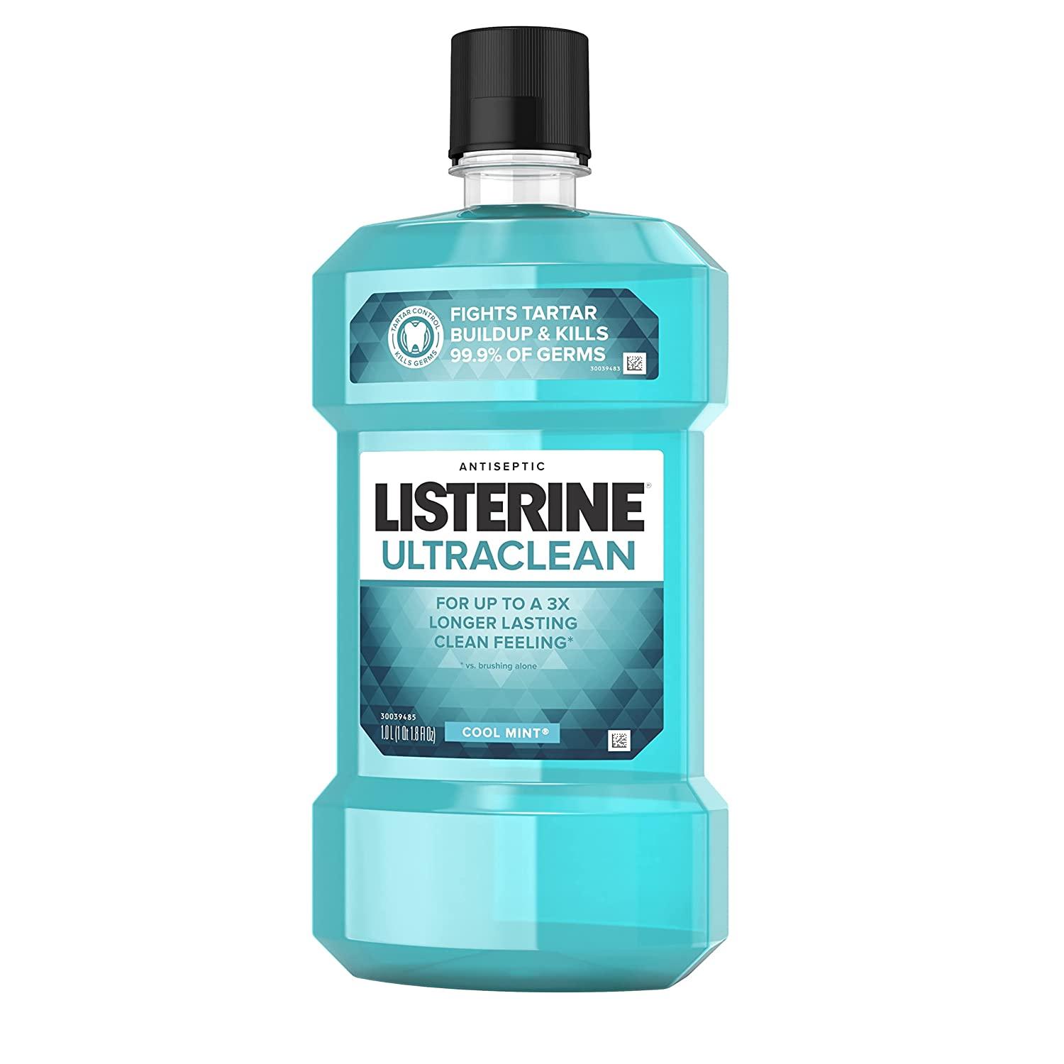 Listerine Ultraclean Oral Care Antiseptic Mouthwash with Everfresh ...