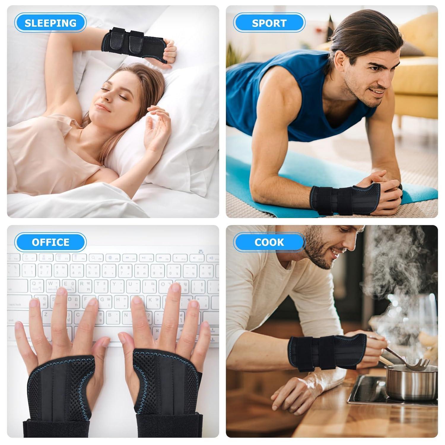 EVXVE Wrist Support Brace for Carpal Tunnel with 3 Metal Splints ...