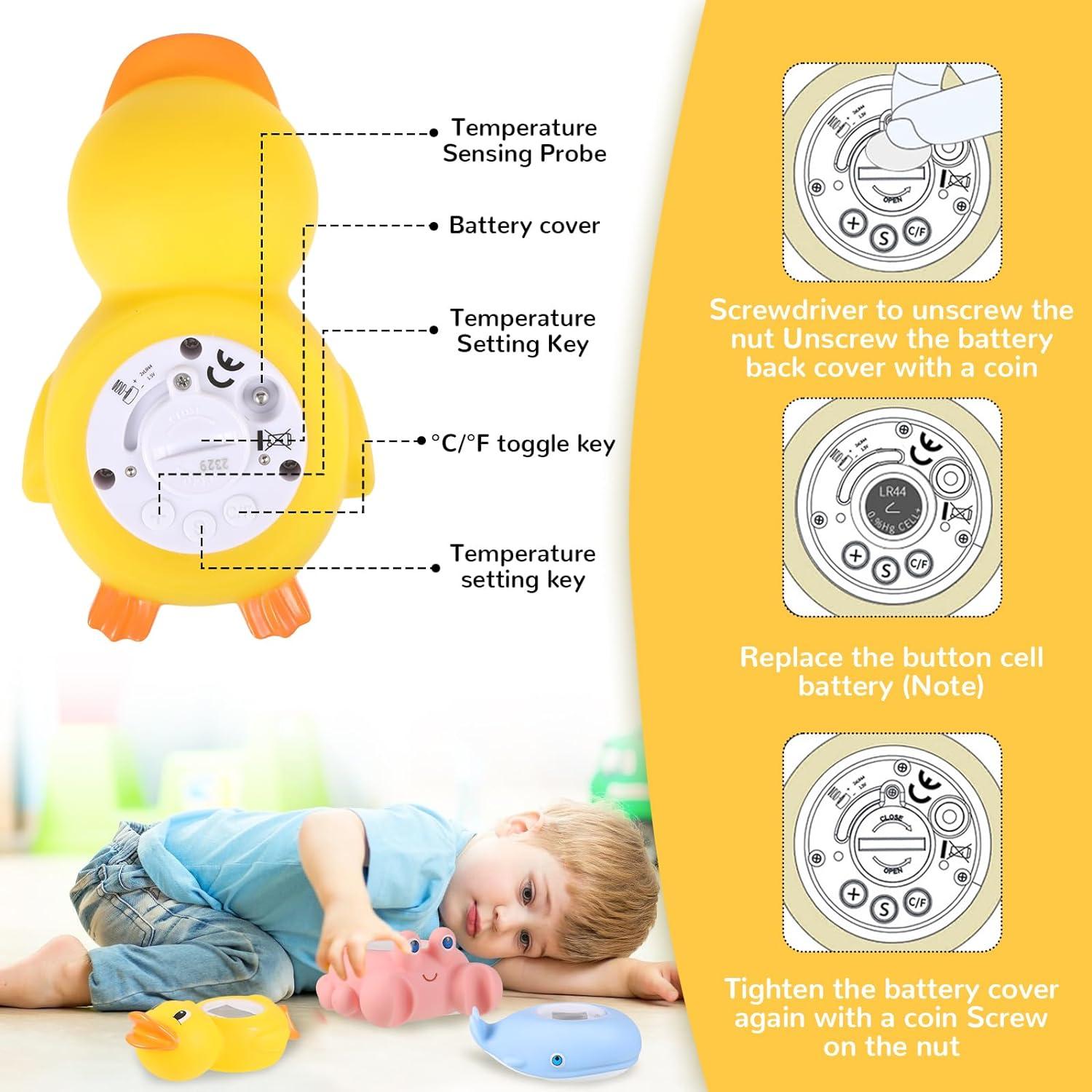 Baby Bath Thermometer - Digital Water LCD Thermometer for Newborns ...