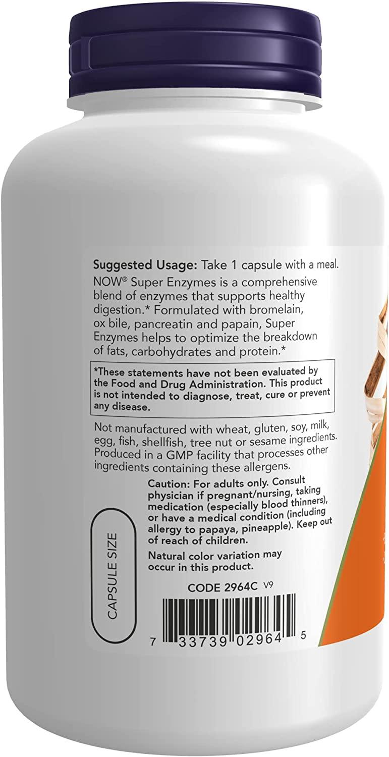 Now Foods Super Enzymes 180 Capsules - Digestive Support & Health | Buy ...