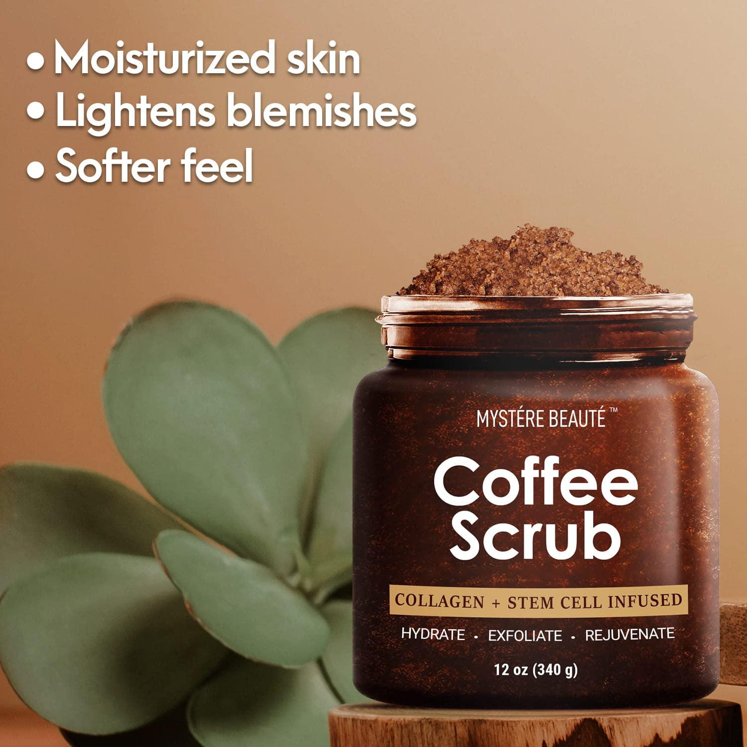 MYST RE BEAUT Arabica Coffee Body Scrub - Exfoliating Natural Skin Care with Coconut Oil ...