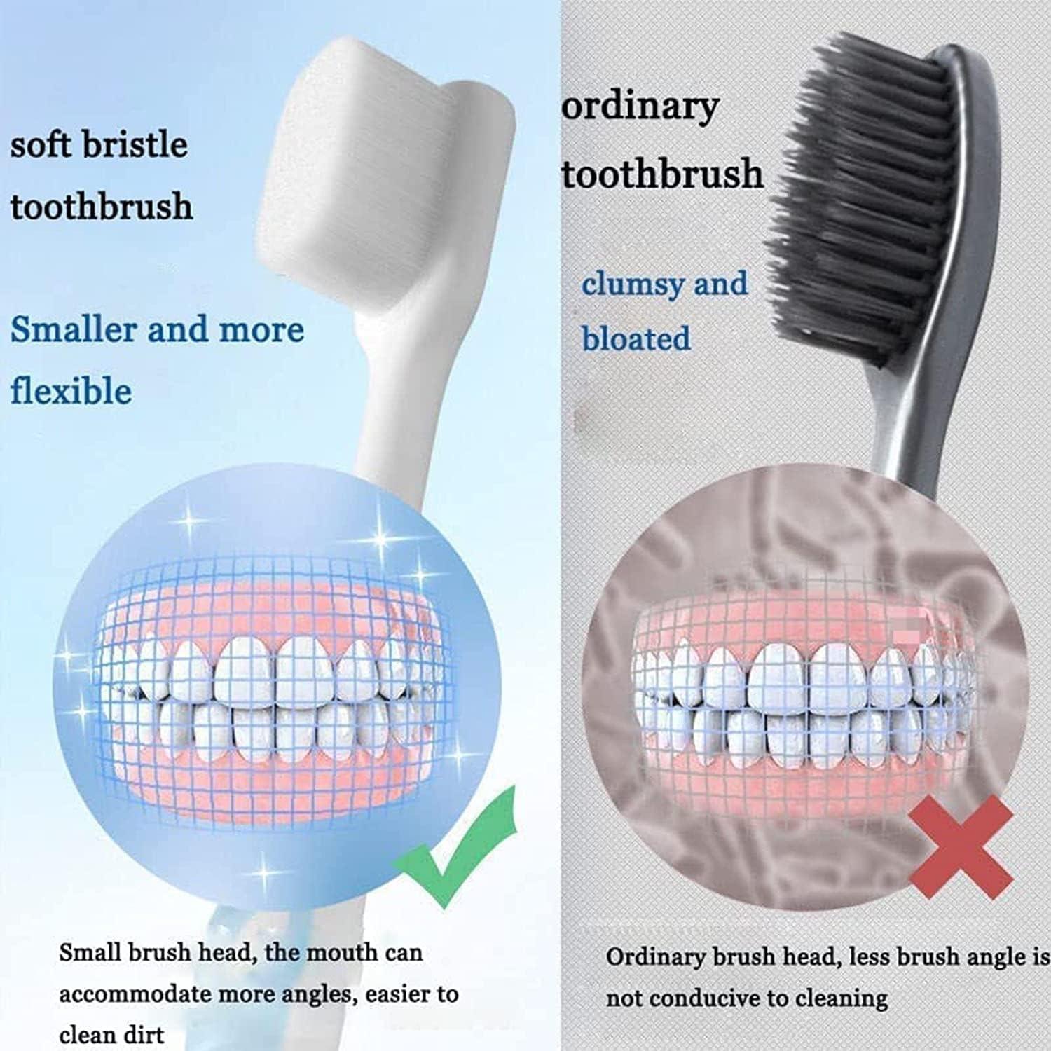 BREVI Premium Nano Toothbrush 4 Pack | Ultra-fine Soft Bristles for ...