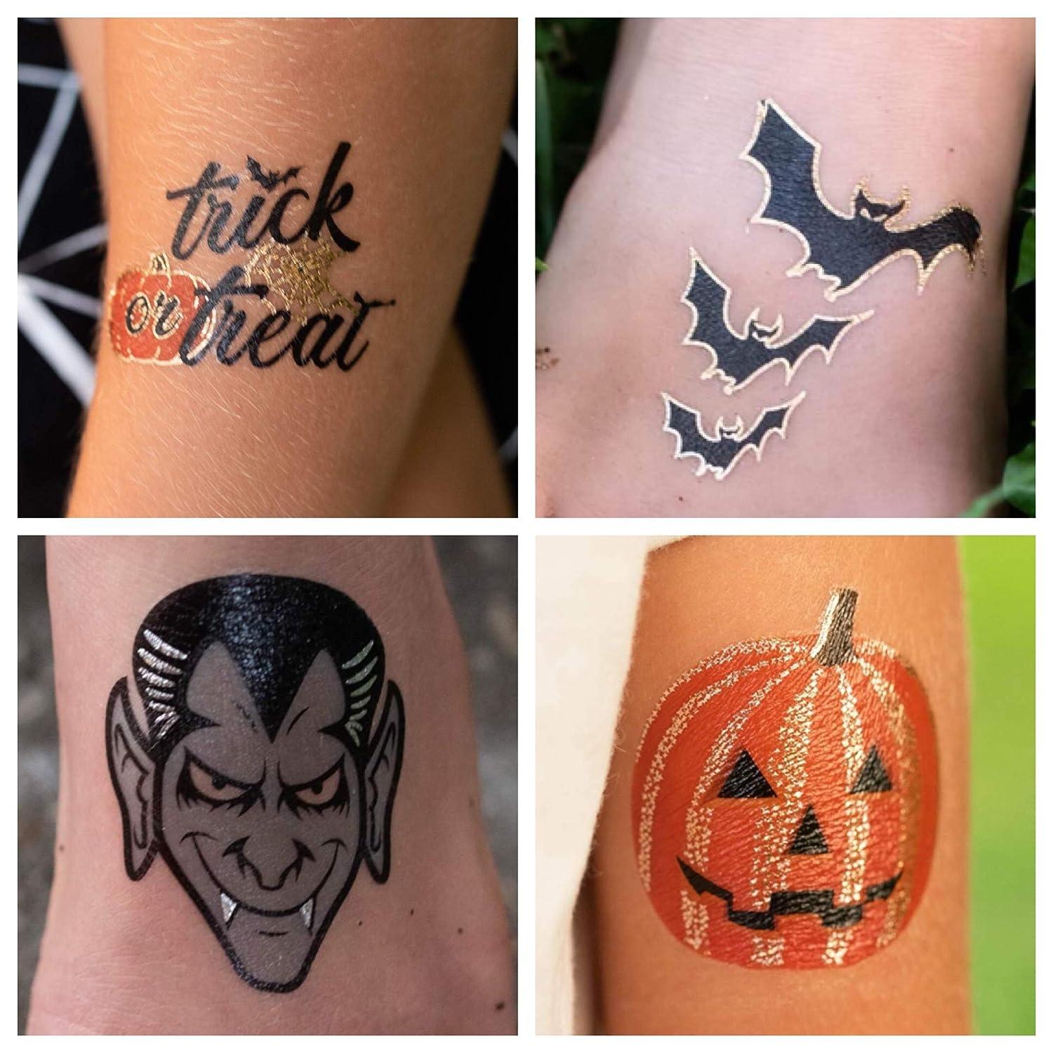 24 Halloween Temporary Tattoos- Jack O Lanterns, Witches, Monsters ...