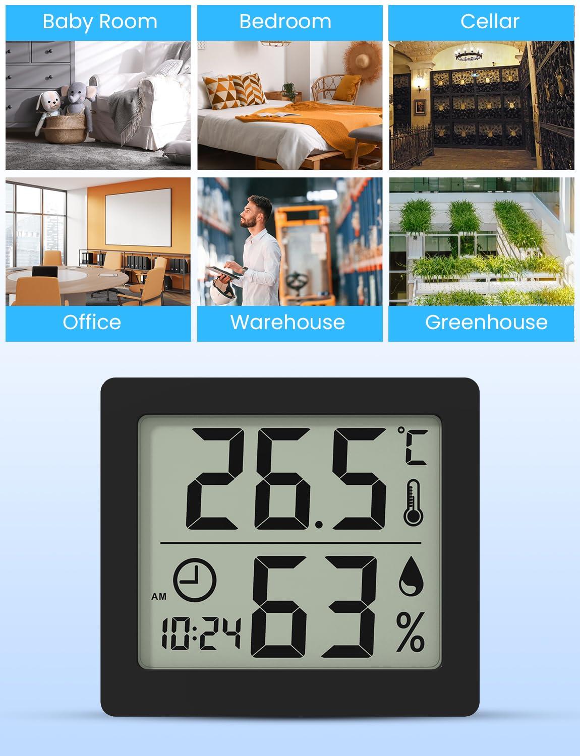 Pitasha Digital Thermo-Hygrometer - 3.2 Inch LCD Desktop Thermometer ...