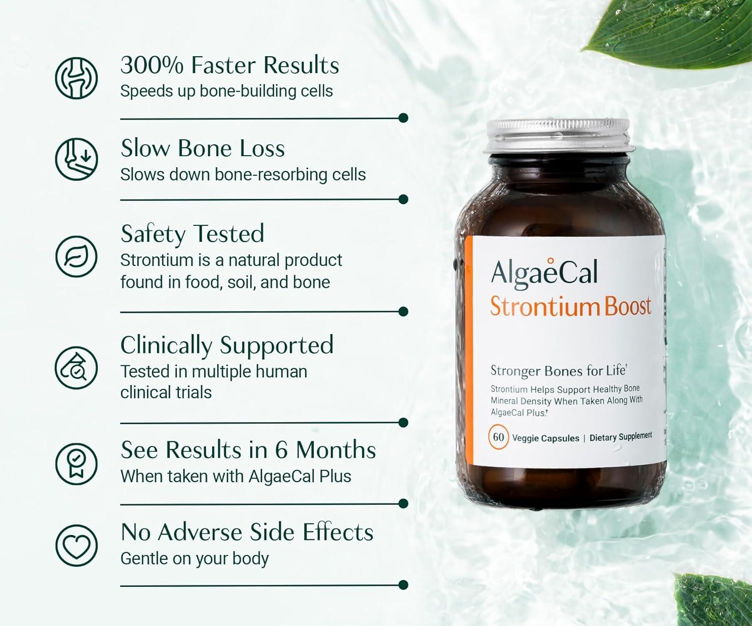 AlgaeCal Strontium Boost: Natural Trace Mineral Supplement for Bone ...