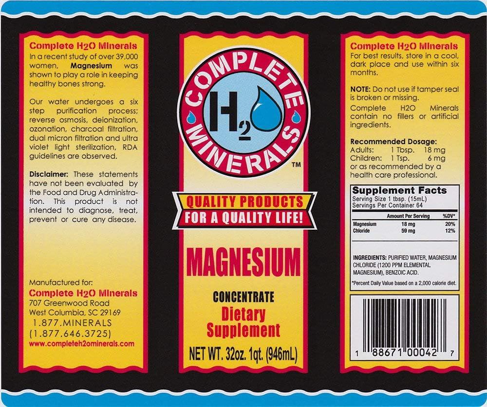 Extra Strength Complete H2O Minerals Magnesium Ionic Water | 4X ...