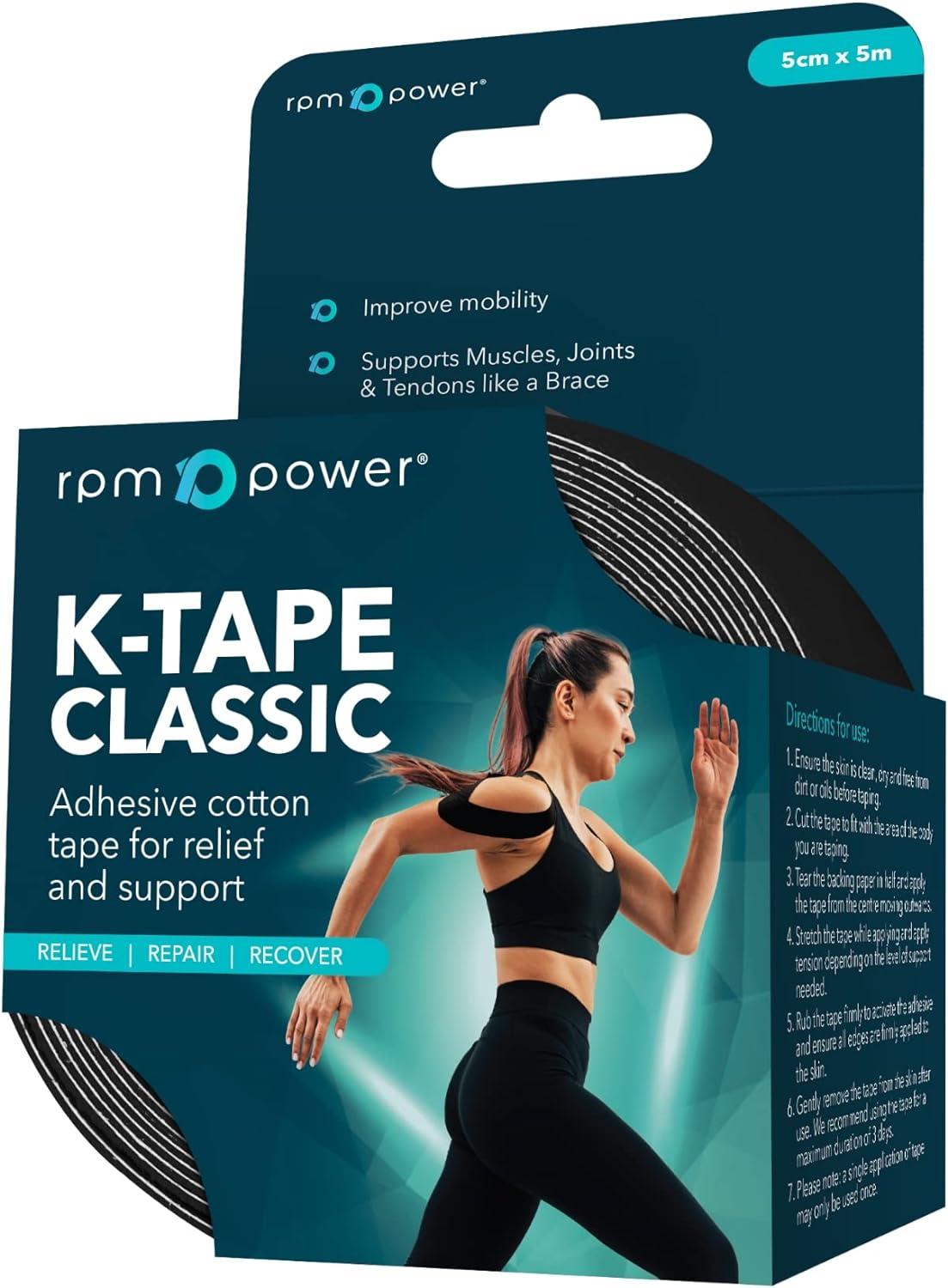 RPM Power Kinesiology Tape - Latex-Free Water Resistant Sports Tape for ...