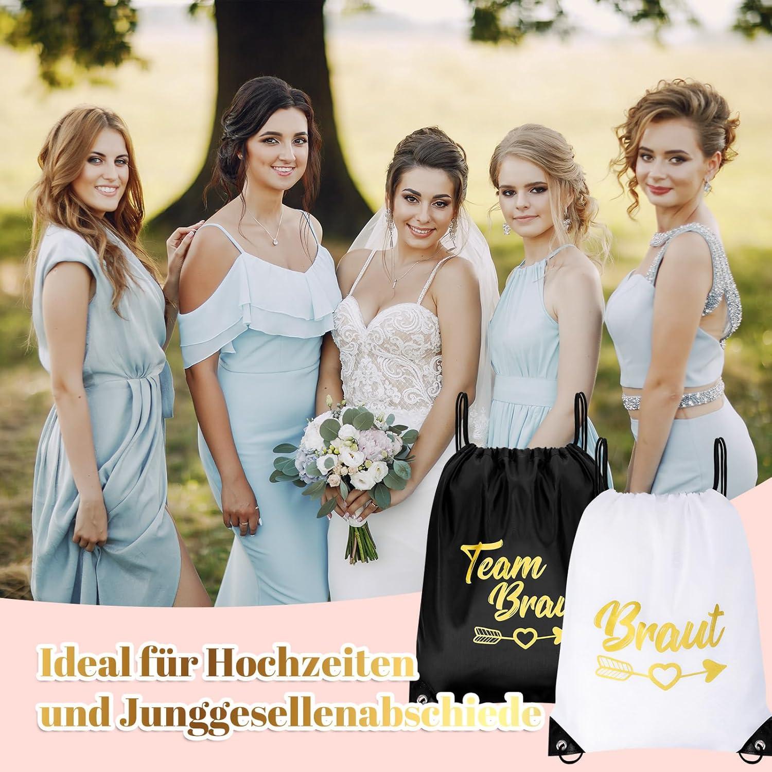 11 Pieces Team Bride Gym Bag Set | Drawstring Backpack for Bridal Party ...