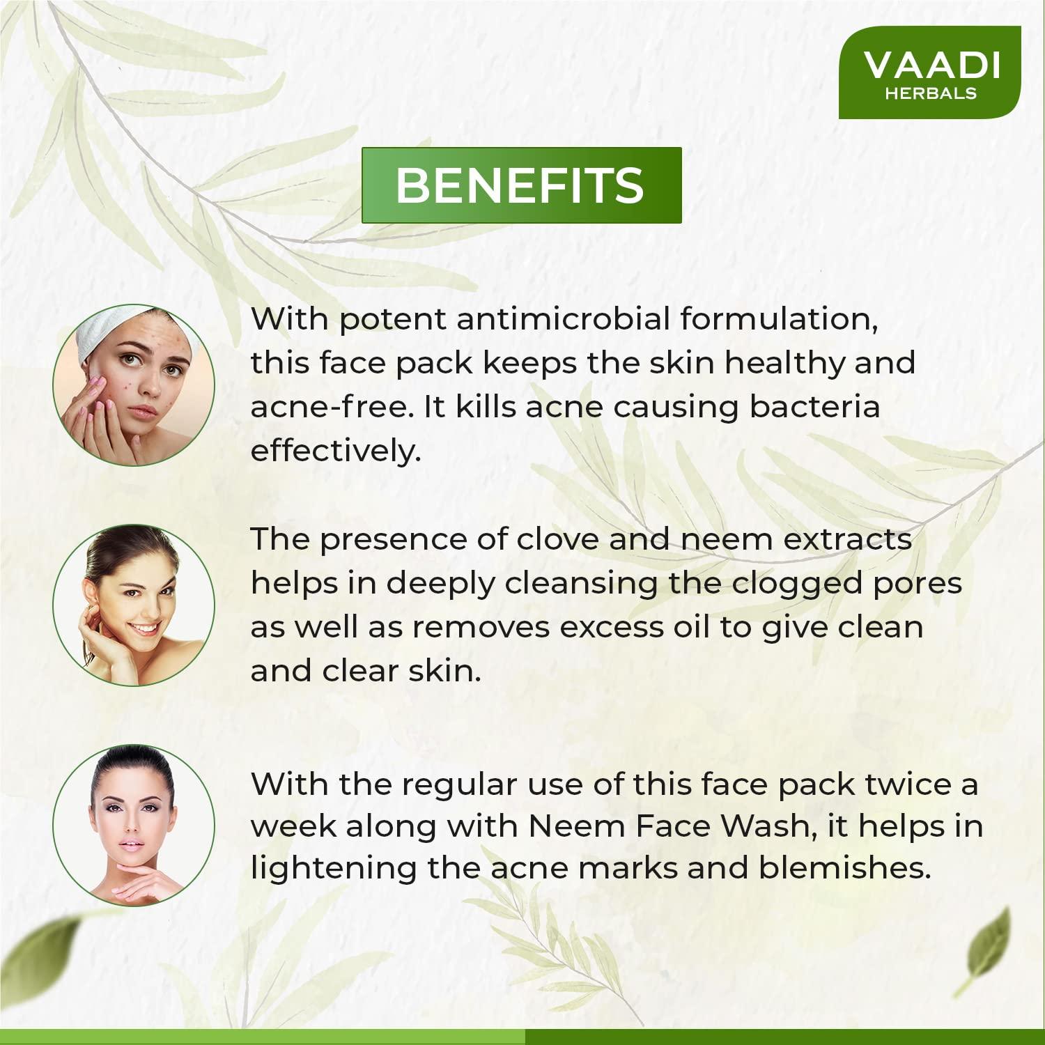 Buy Anti-Acne Neem Face Pack with Clove & Turmeric - 120 gms | Natural ...