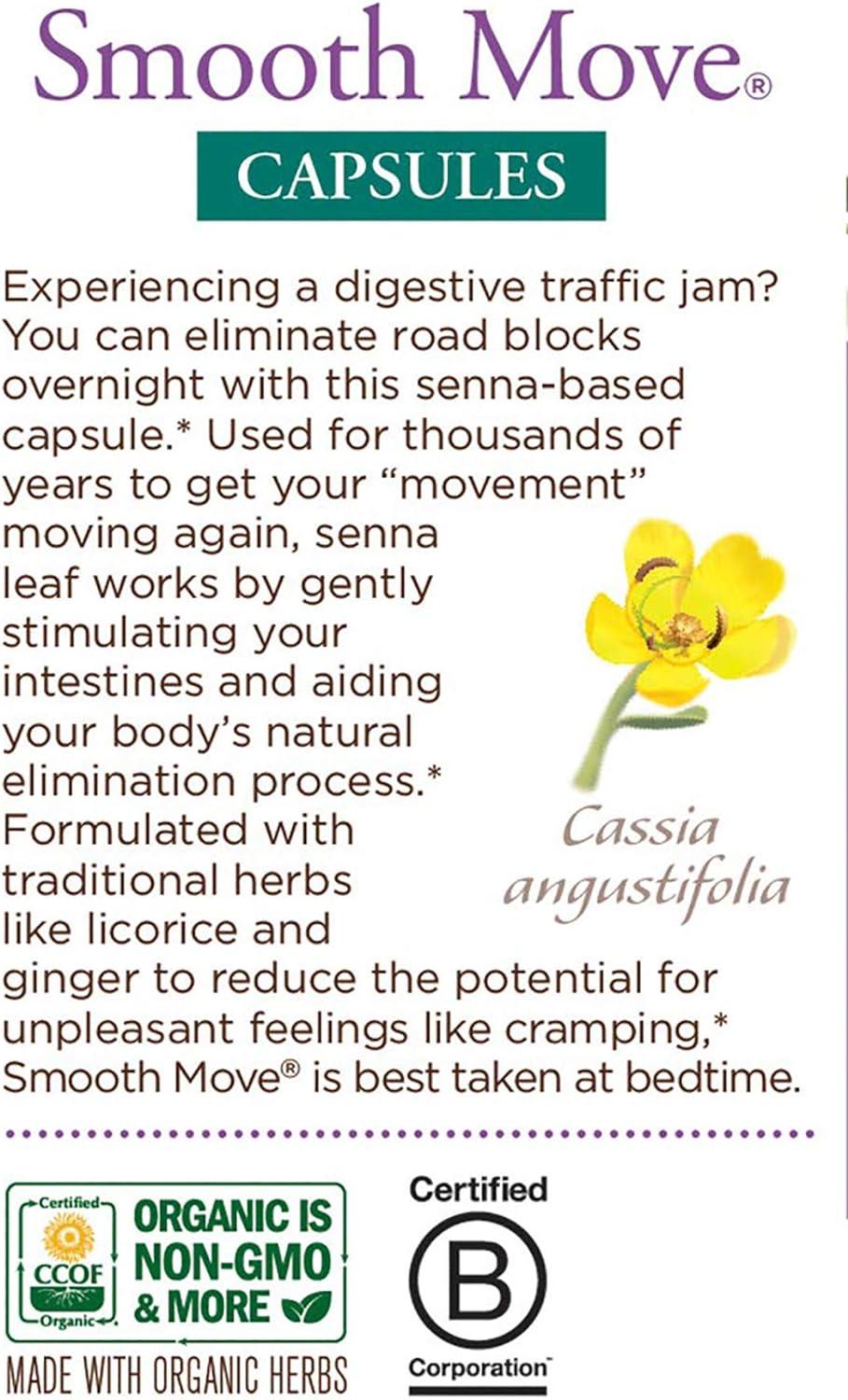 Traditional Medicinals Smooth Move Senna Laxative Capsules Natural ...