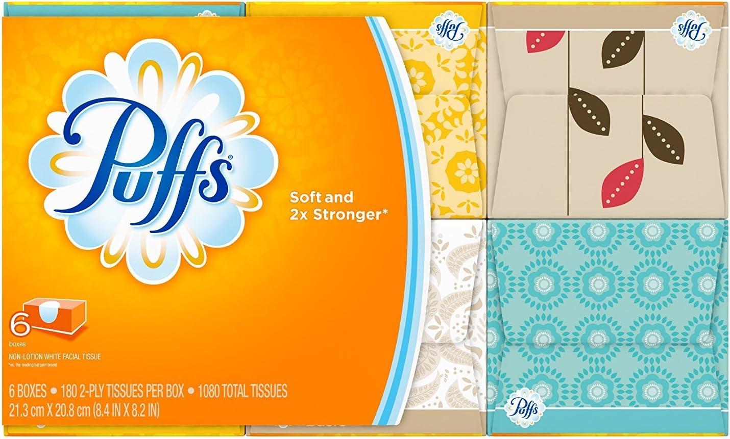 Puffs Everyday Non-Lotion Facial Tissues - 24 Family Boxes (4320 ...