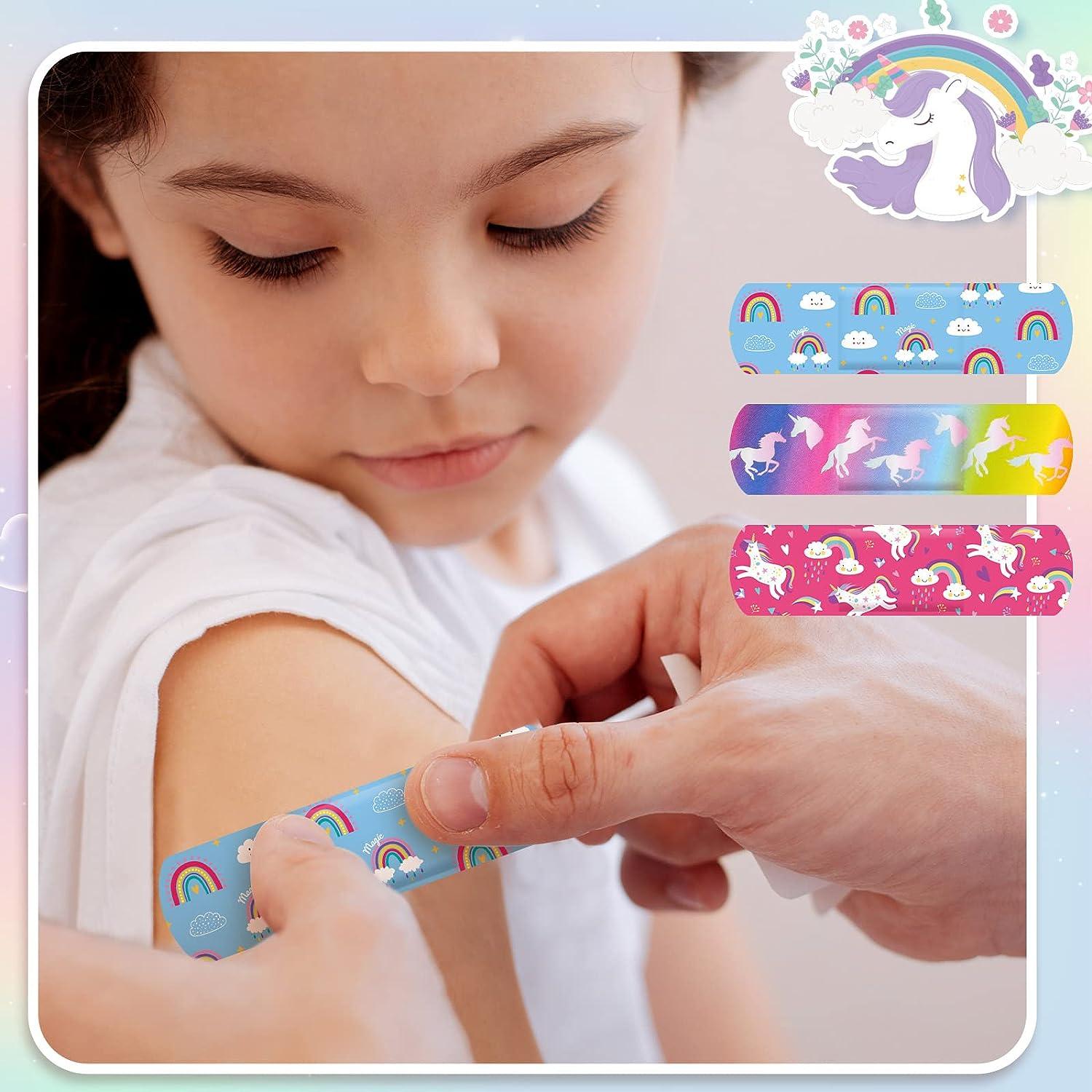 Kids Bandages Variety Pack - 6 Cute Unicorn Patterns for Girls - 120 Pcs Adhesive Bandages for ...