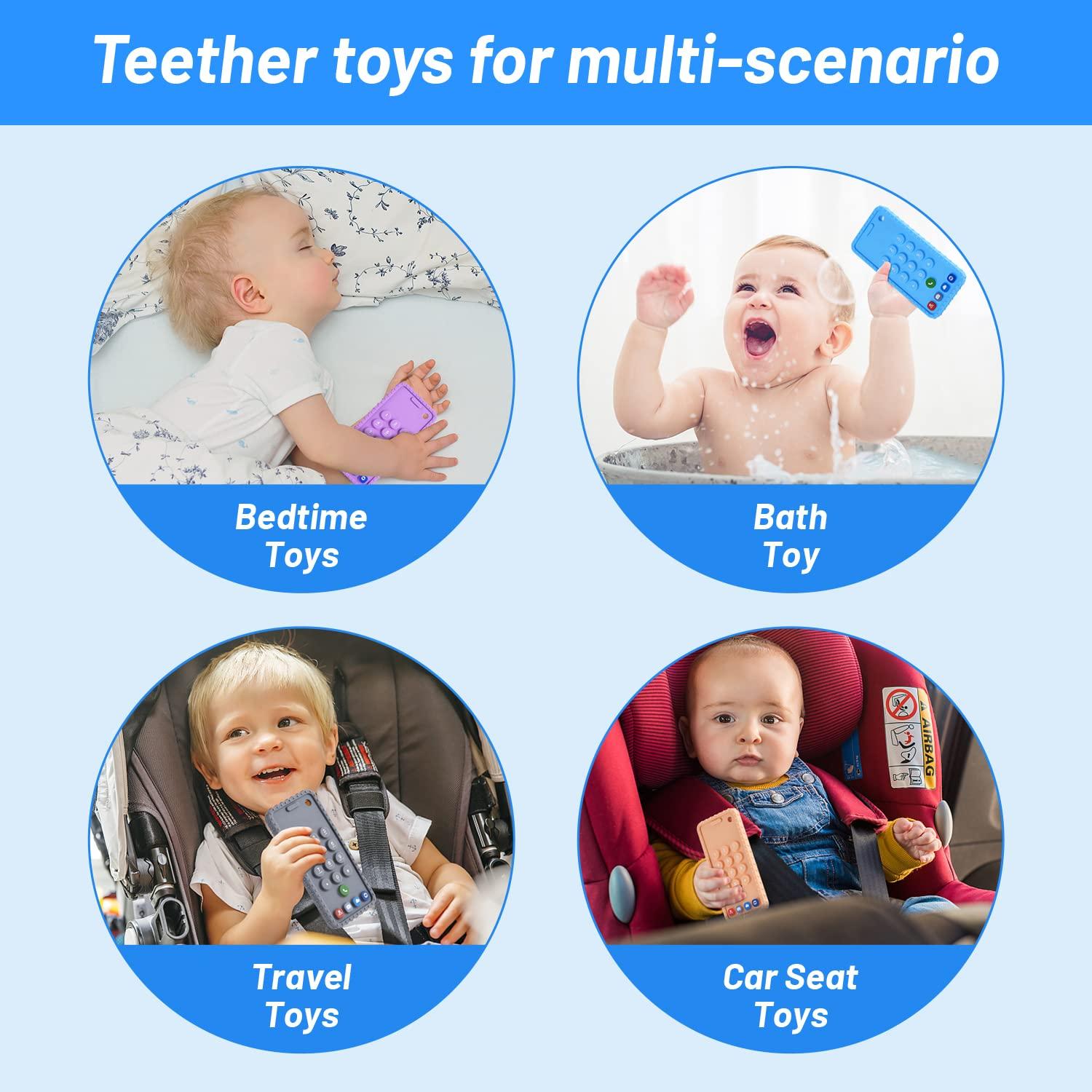 Besosay Baby Phone Teething Toy: Soft Silicone Cell Phone Teether for ...
