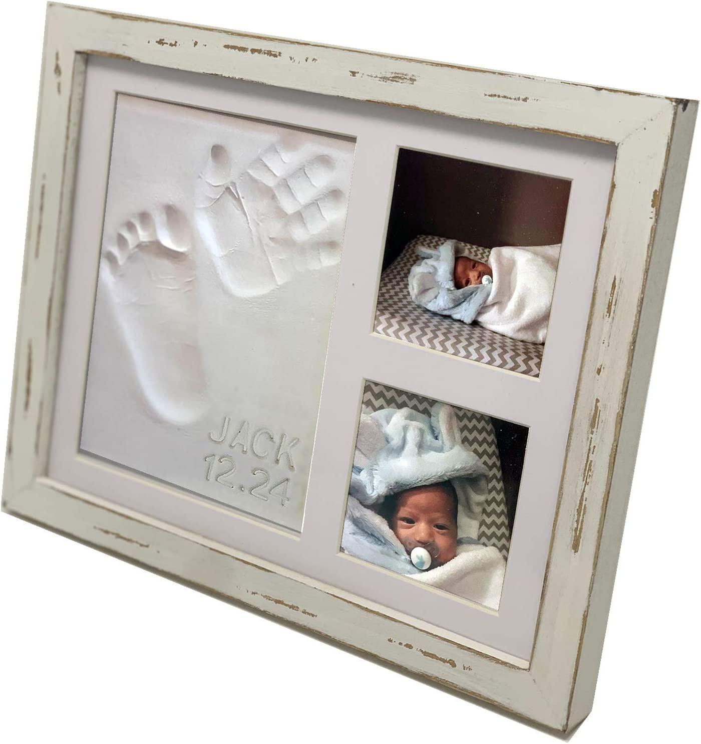 Farmhouse Baby Handprint & Footprint Picture Frame Kit with Clay ...