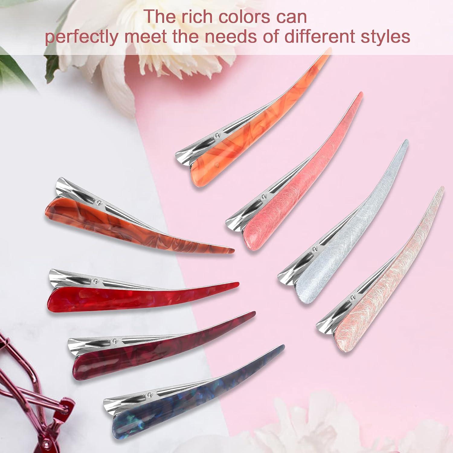 8 Large Acrylic Duck Beak Hair Clips - Non-Slip Alligator Hairpins for ...