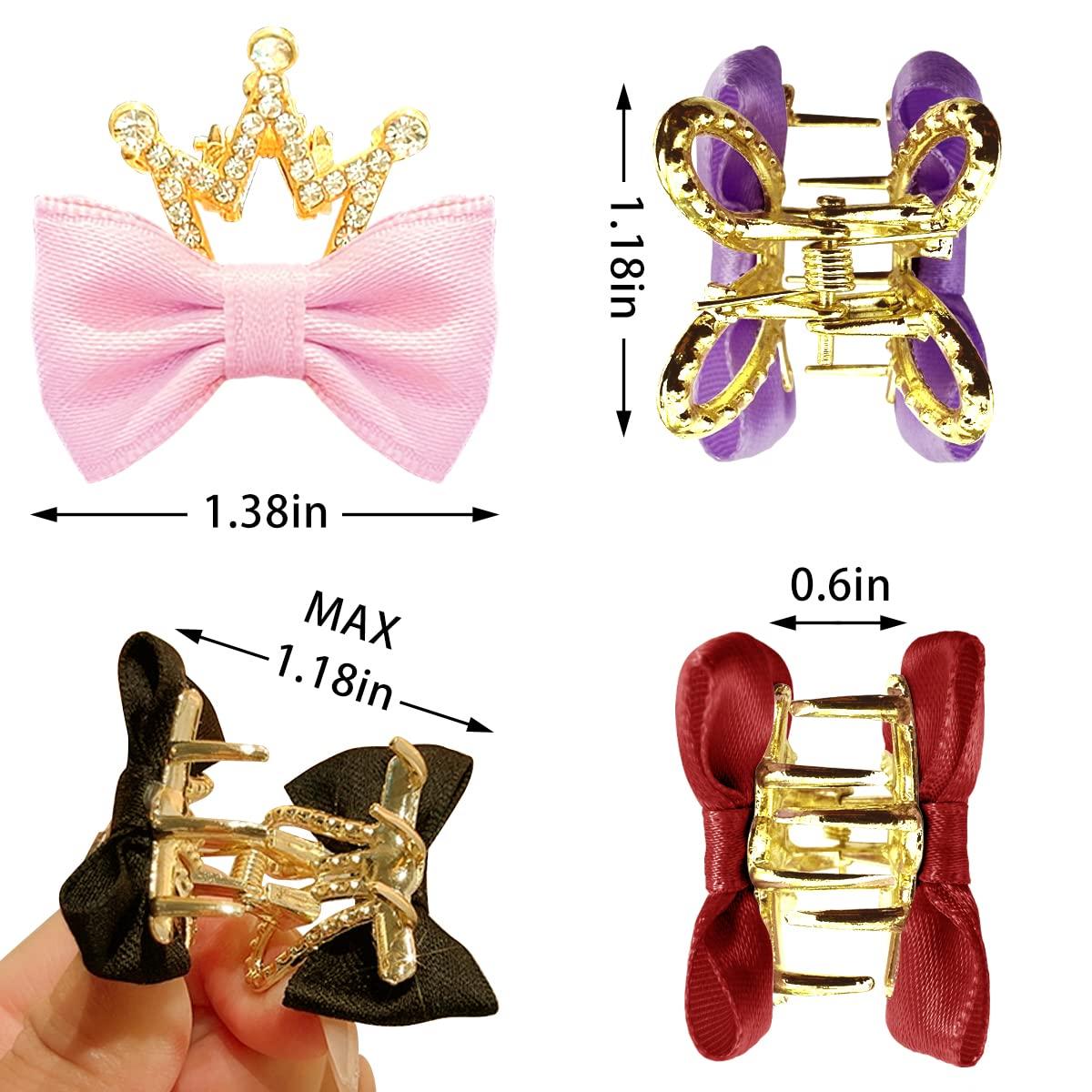 12Pcs Small Bow Princess Hair Claw Clips for Thin/Medium Thick Hair ...
