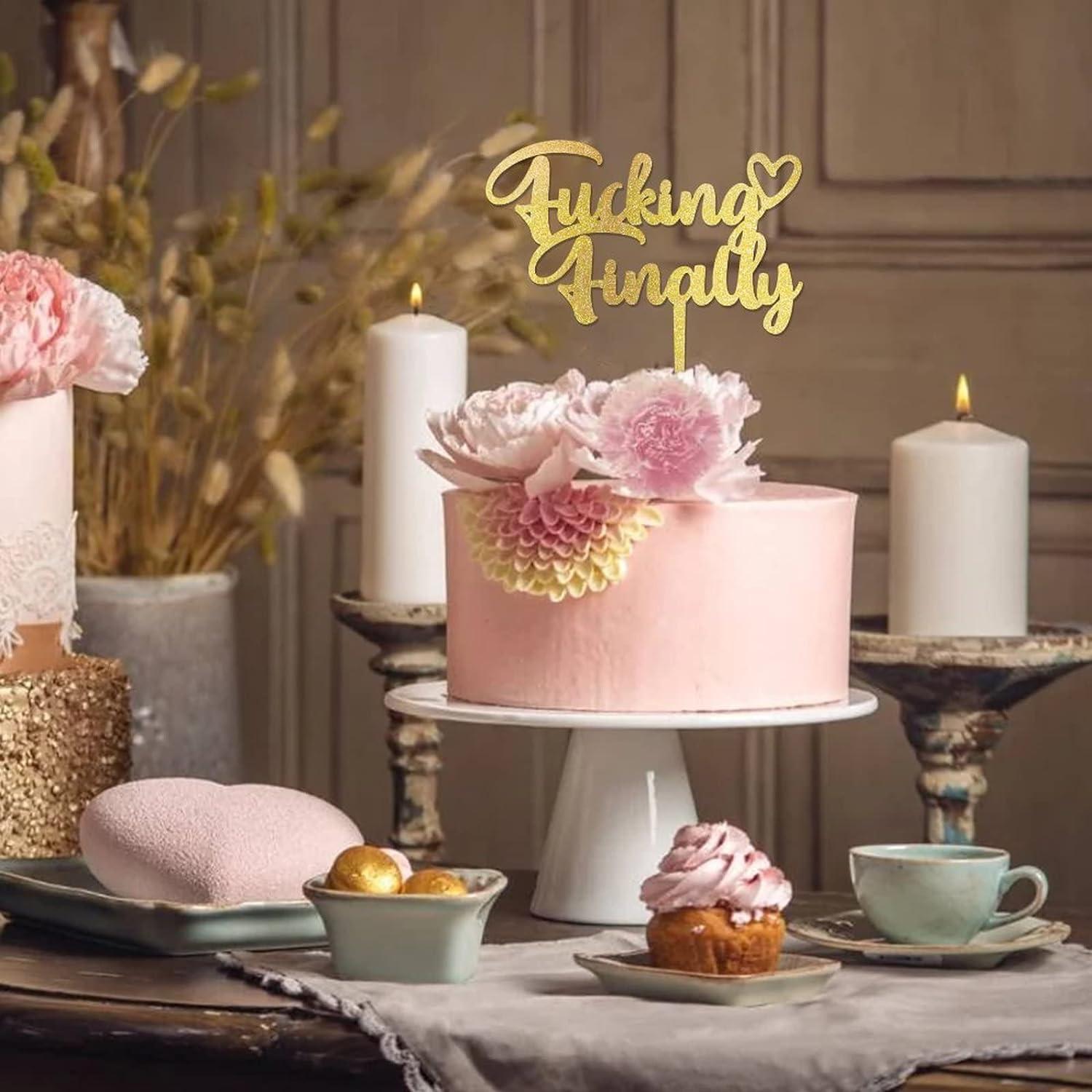 Fucking Finally Wedding Cake Topper Vow Renewal Cake Topper Elegant ...