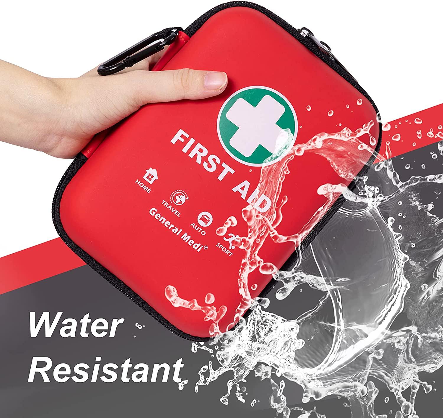 170-Piece First Aid Kit with Hard Case - Includes Eyewash, Instant Cold ...