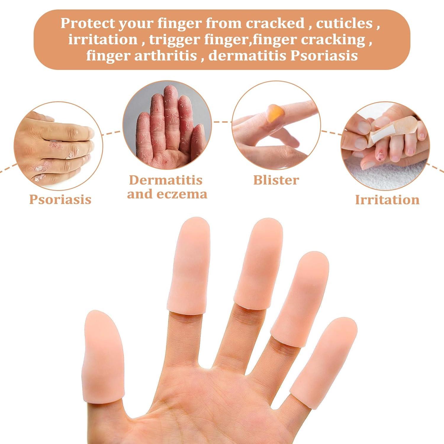 20 PCS Silicone Finger Protectors for Finger Cracks, Calluses ...