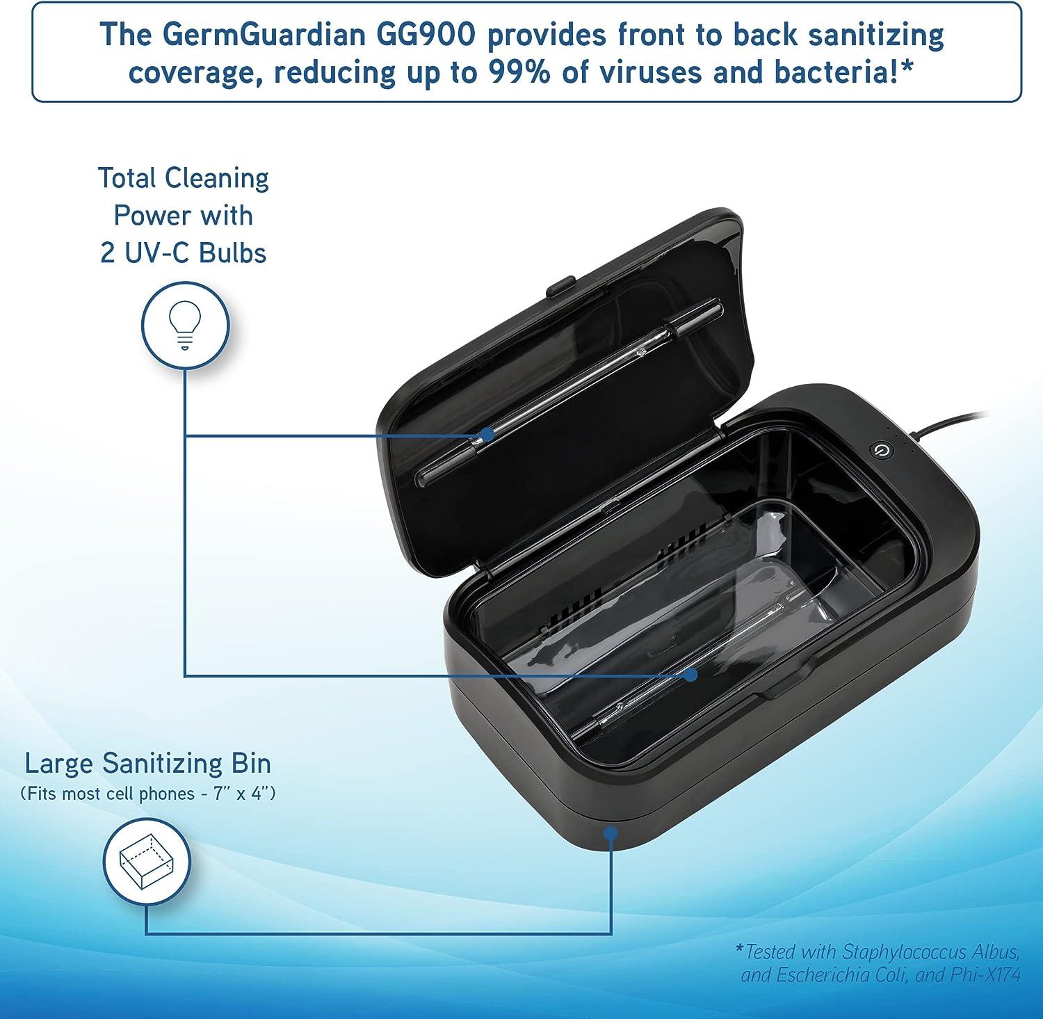 GermGuardian GG900 UV-C Portable Phone Sanitizer - Total Clean Cycle ...