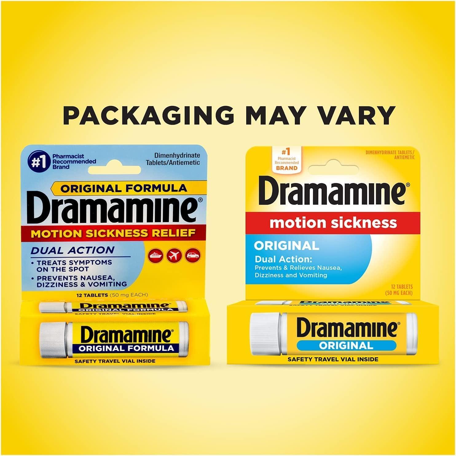 Dramamine Motion Sickness Relief Original Formula Tablets - 12 ea