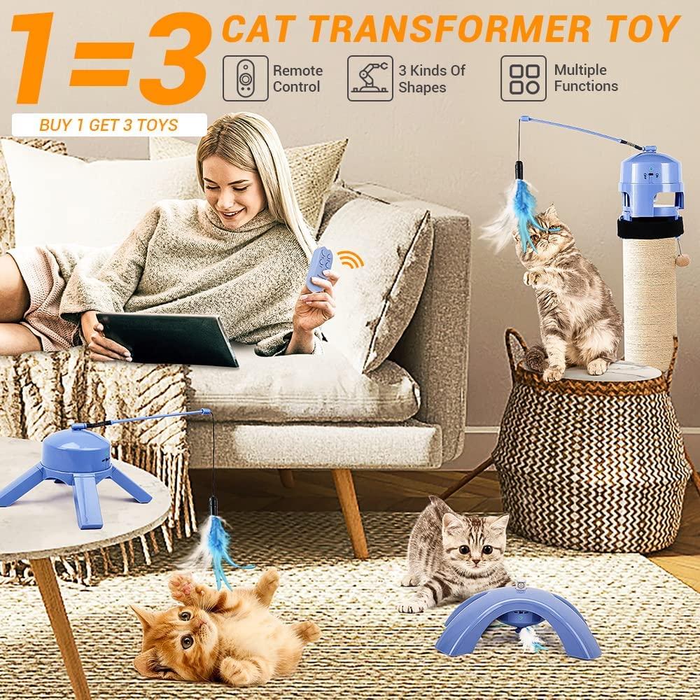 Greenvine Transformer Cat Toy: Smart Sensing Interactive Feather Toy 3 ...
