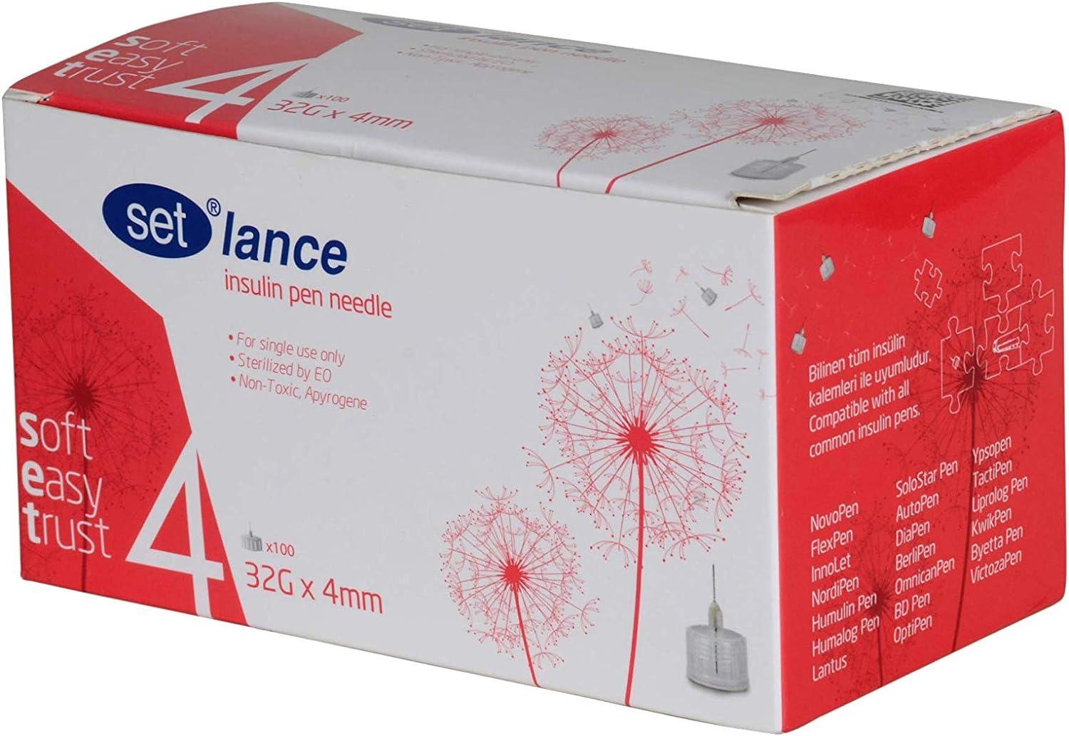 Buy Set Lance Diabetic Insulin Pen Tips 32G x 4 mm (100 Pcs/Box) - Shop ...